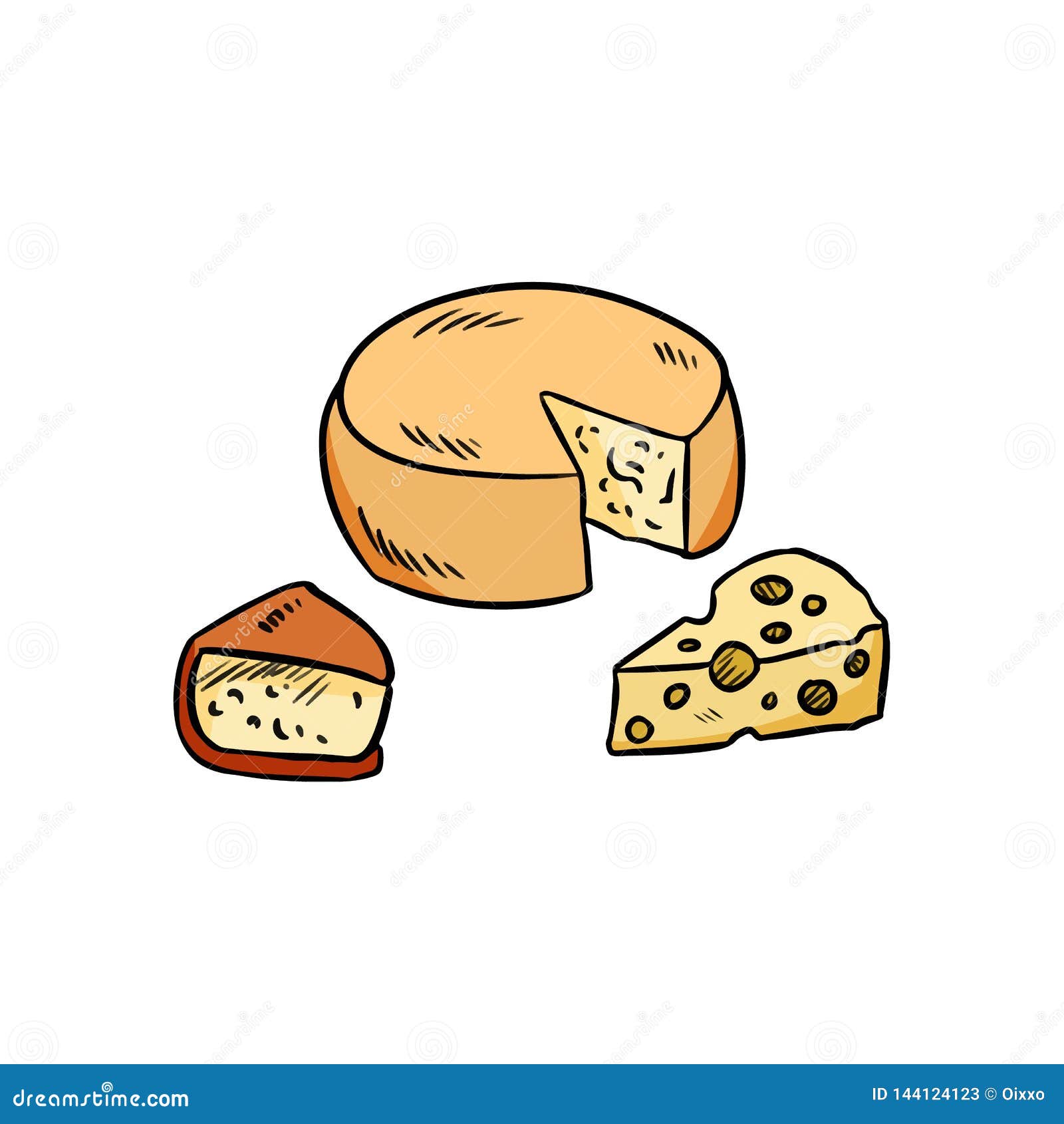 Hand Drawn Cheese Set Organic Colorful Doodle Stock Vector ... Hand Drawn Cheese Set Organic Colorful Doodle Stock Vector ...