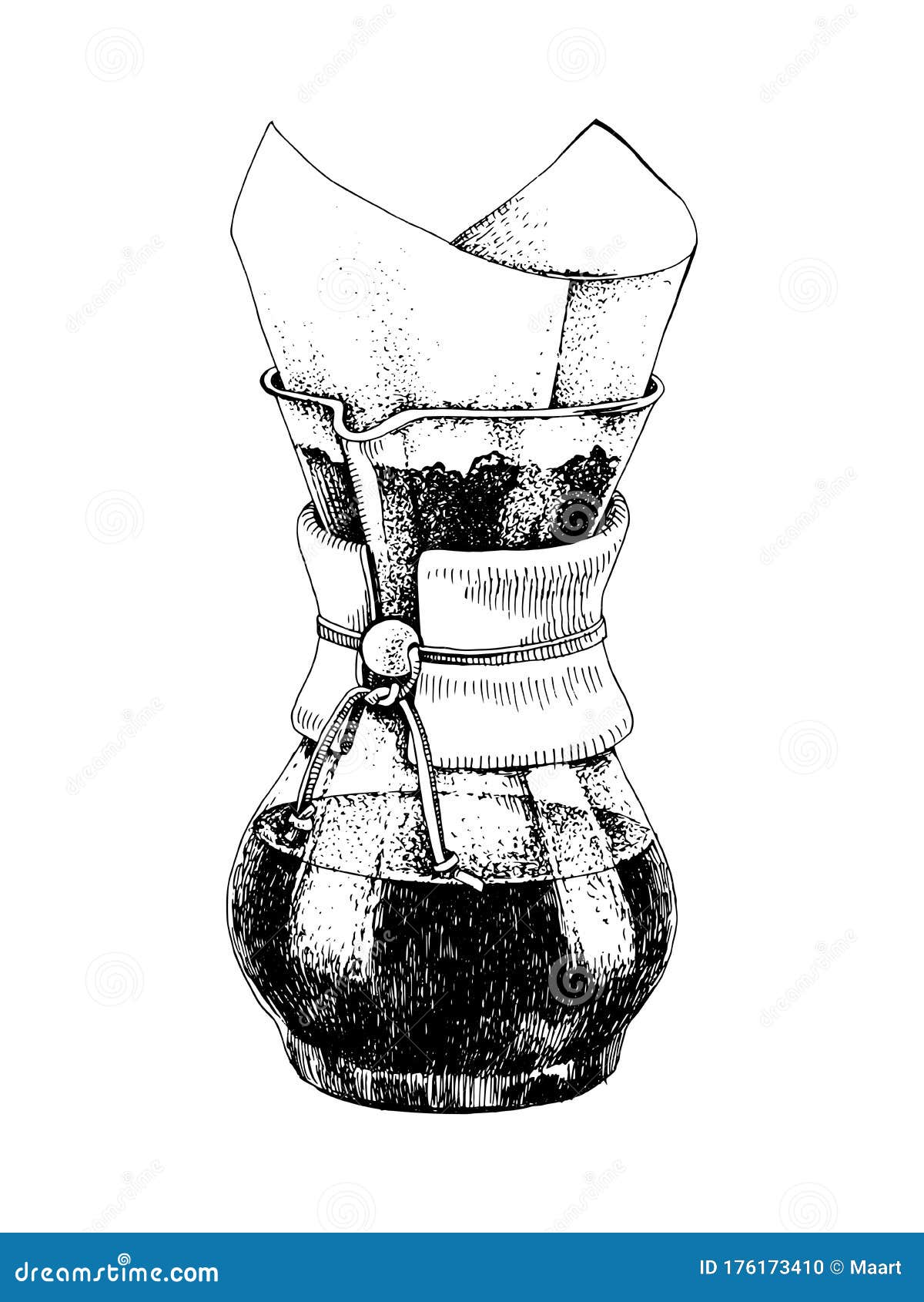 Chemex Coffeemaker Sketch Engraving Vector | CartoonDealer.com #147599999