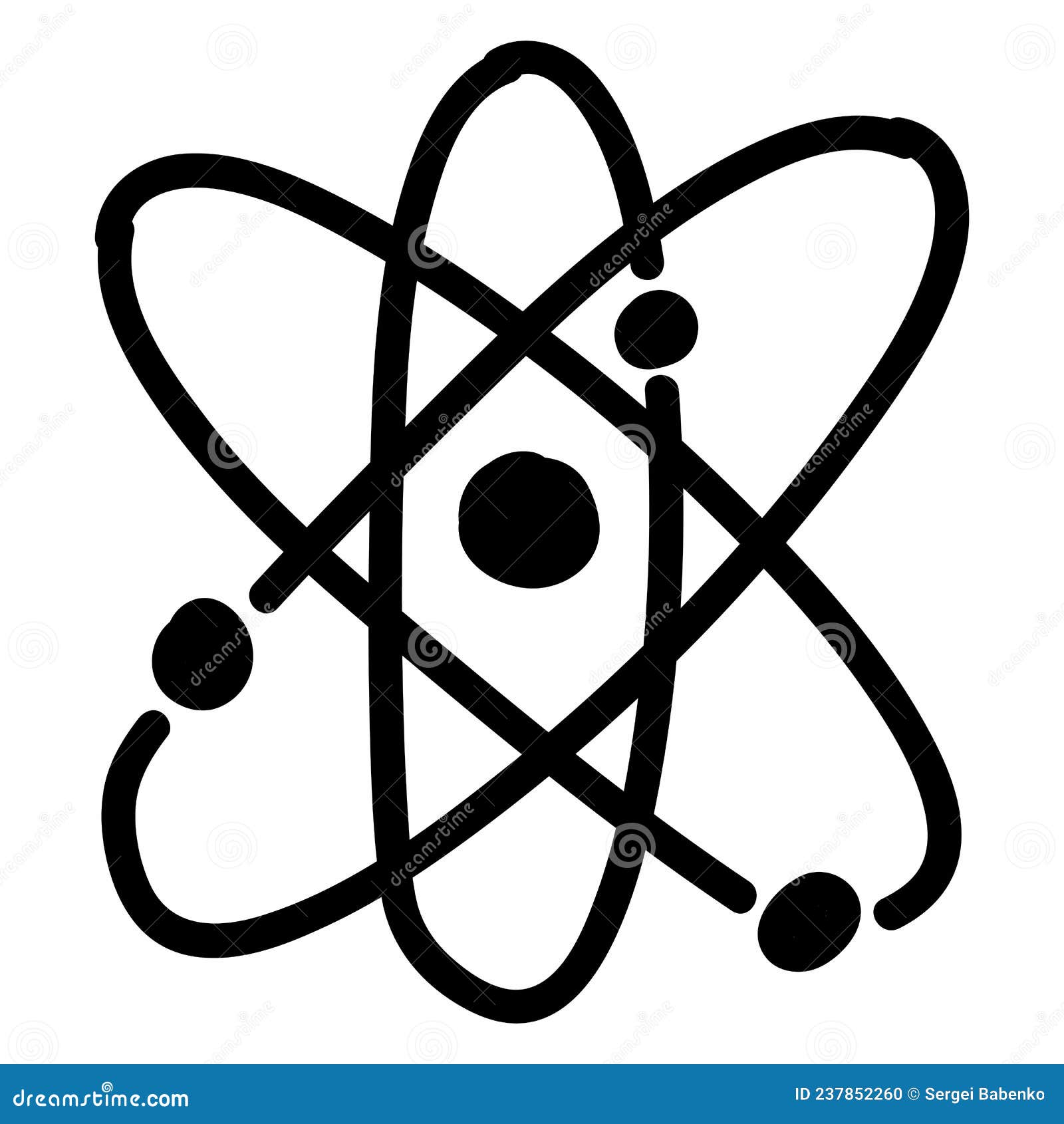 Hand Drawn Chemical Structure of the Atom Icon in Doodle Style Isolated ...