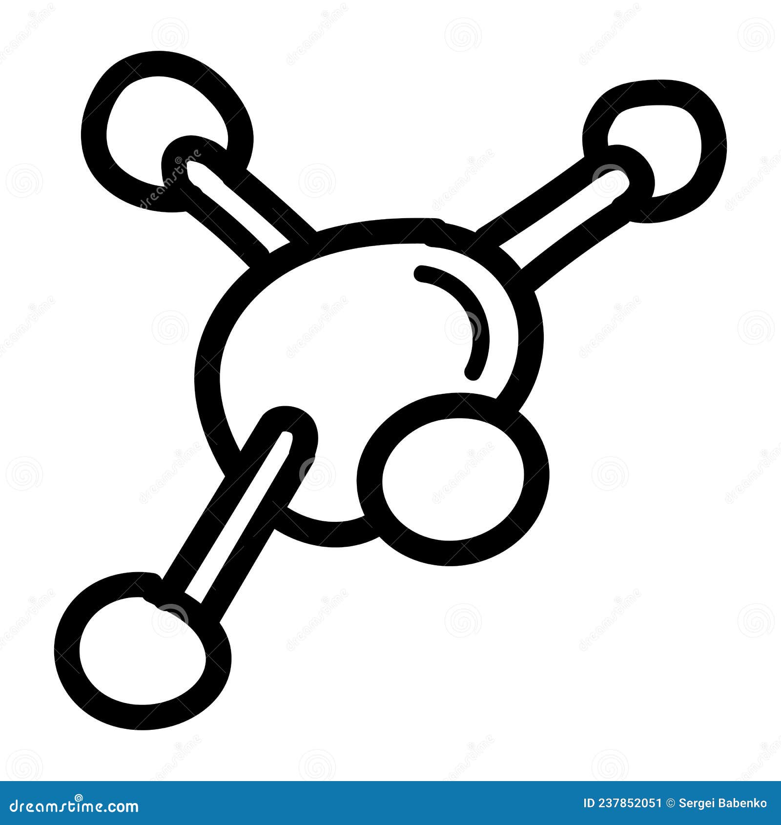 Hand Drawn Chemical Structure of the Molecule Icon in Doodle Style ...