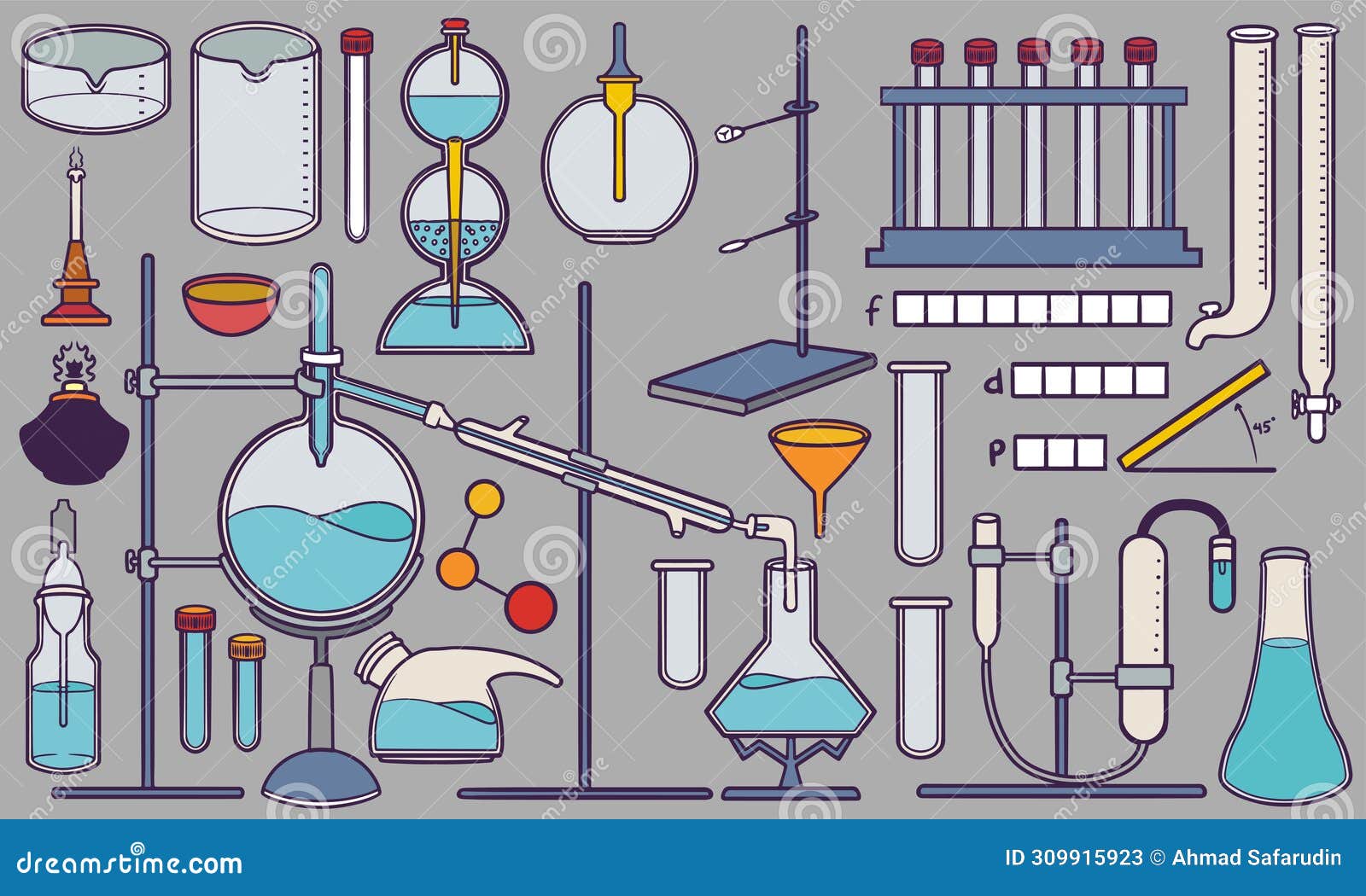 Hand Drawn Chemistry and Laboratory Tools Doodle Set Stock Vector ...