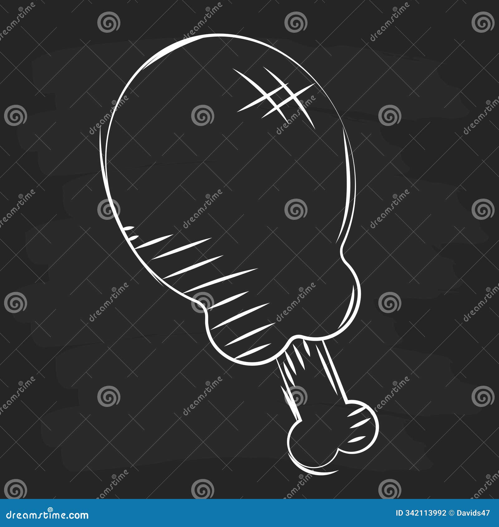 Hand-drawn Chicken Drumstick Sketch with Simple Design Vector Stock ...