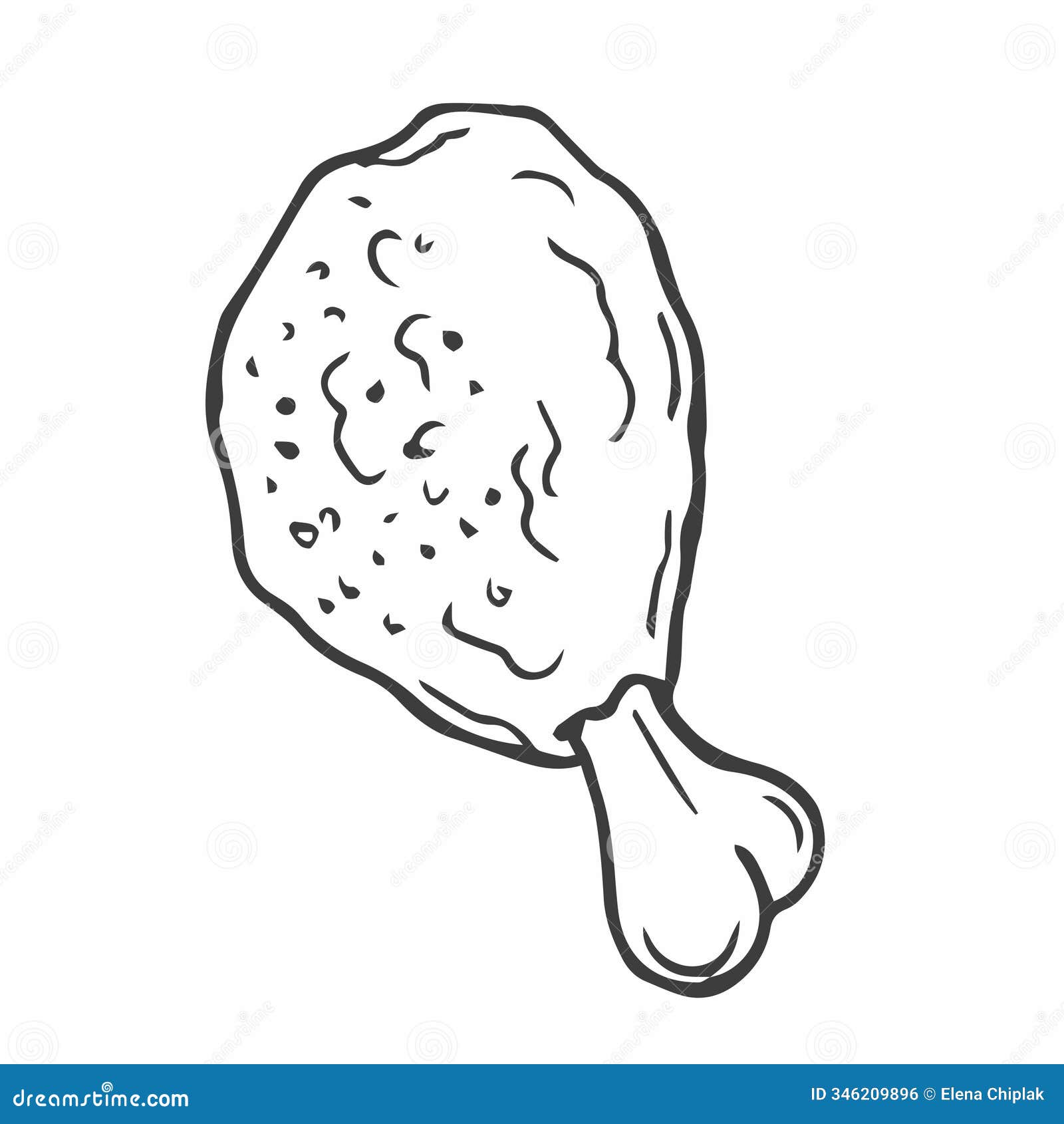 Hand Drawn Chicken Leg. Doodle Vector Sketch Illustration Stock ...