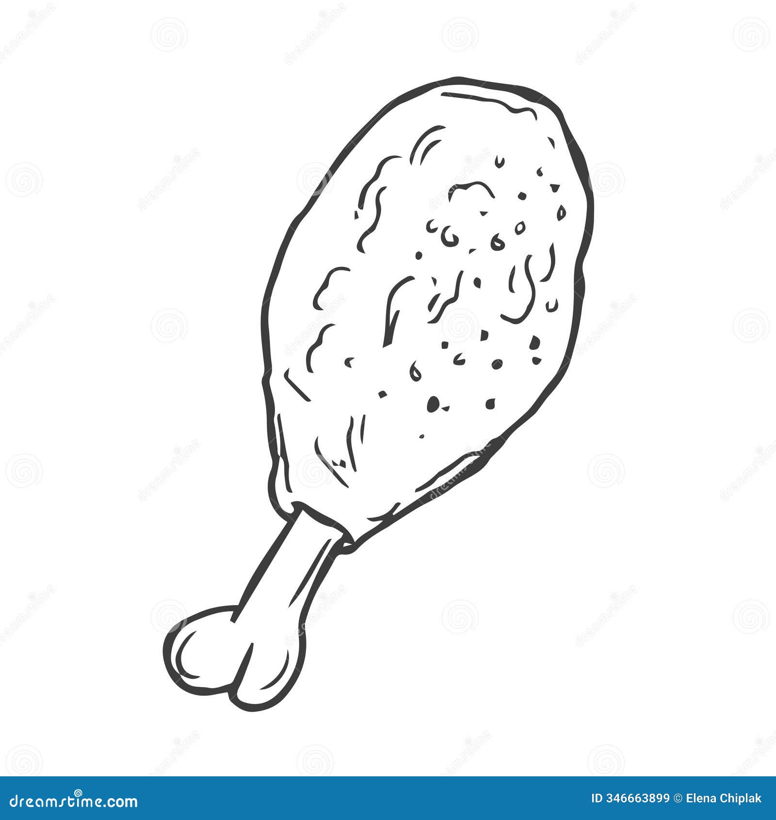 Hand Drawn Chicken Leg. Doodle Vector Sketch Illustration Stock ...