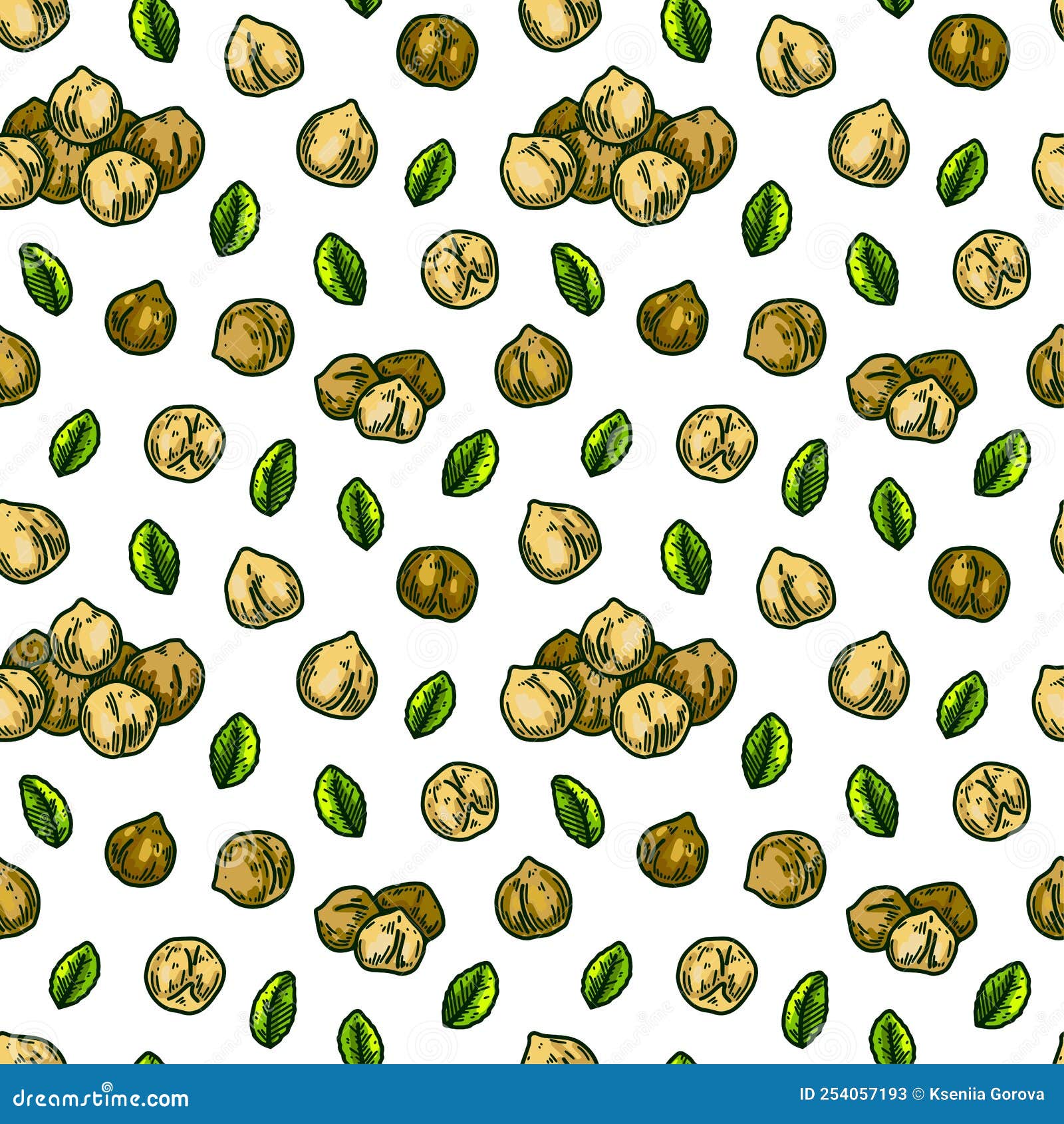 Chickpeas Seamless Pattern. Vector Hand Drawn Illustration ...