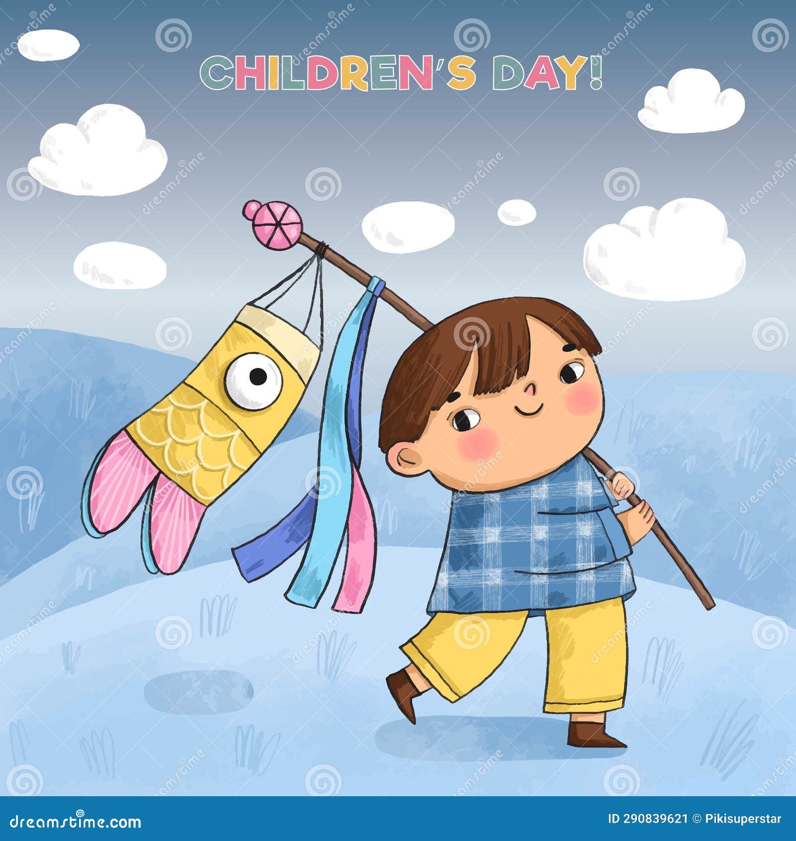 Hand Drawn Childrens Day Vector Design Illustration Stock Vector ...