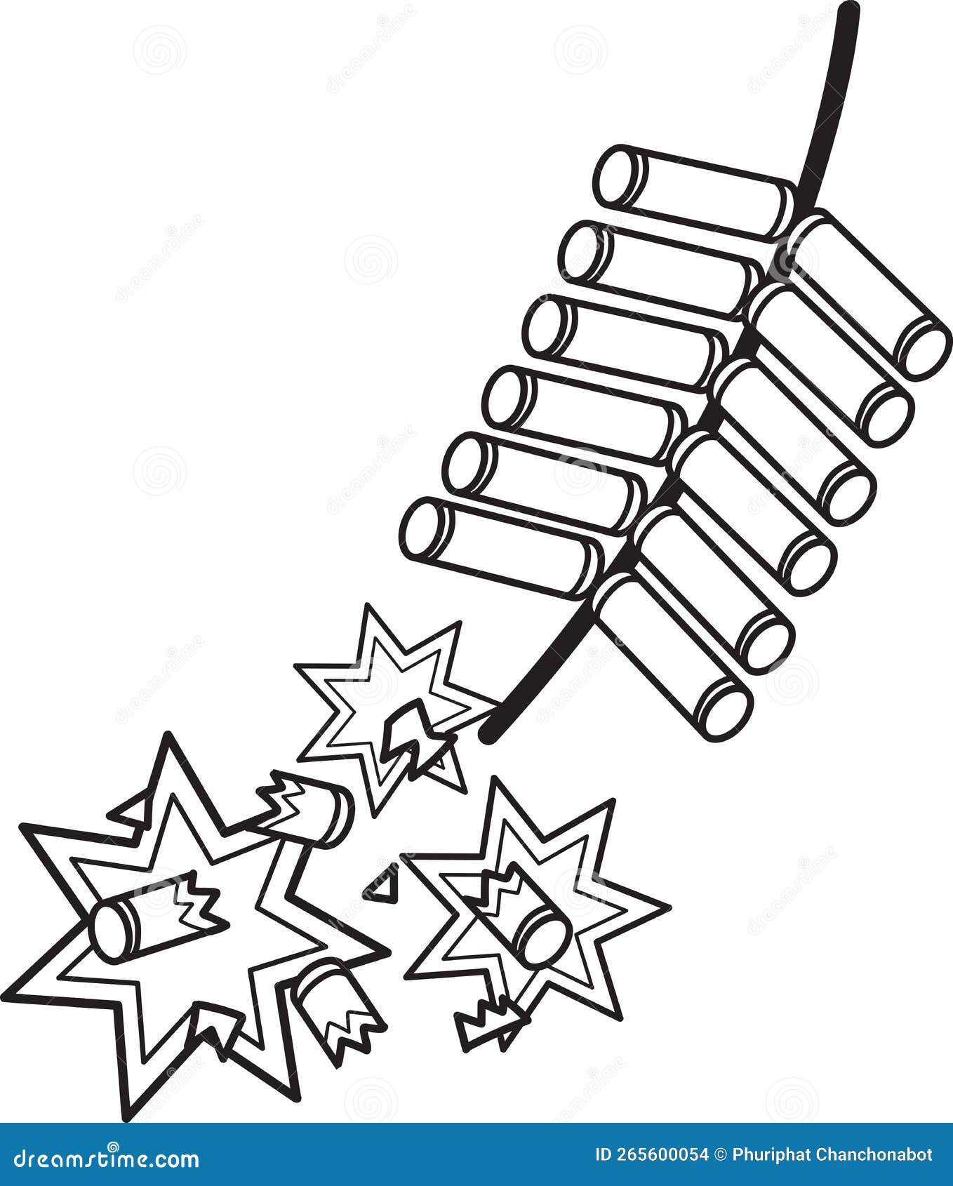 Hand Drawn Chinese Firecrackers are Exploding Illustration Stock Vector ...