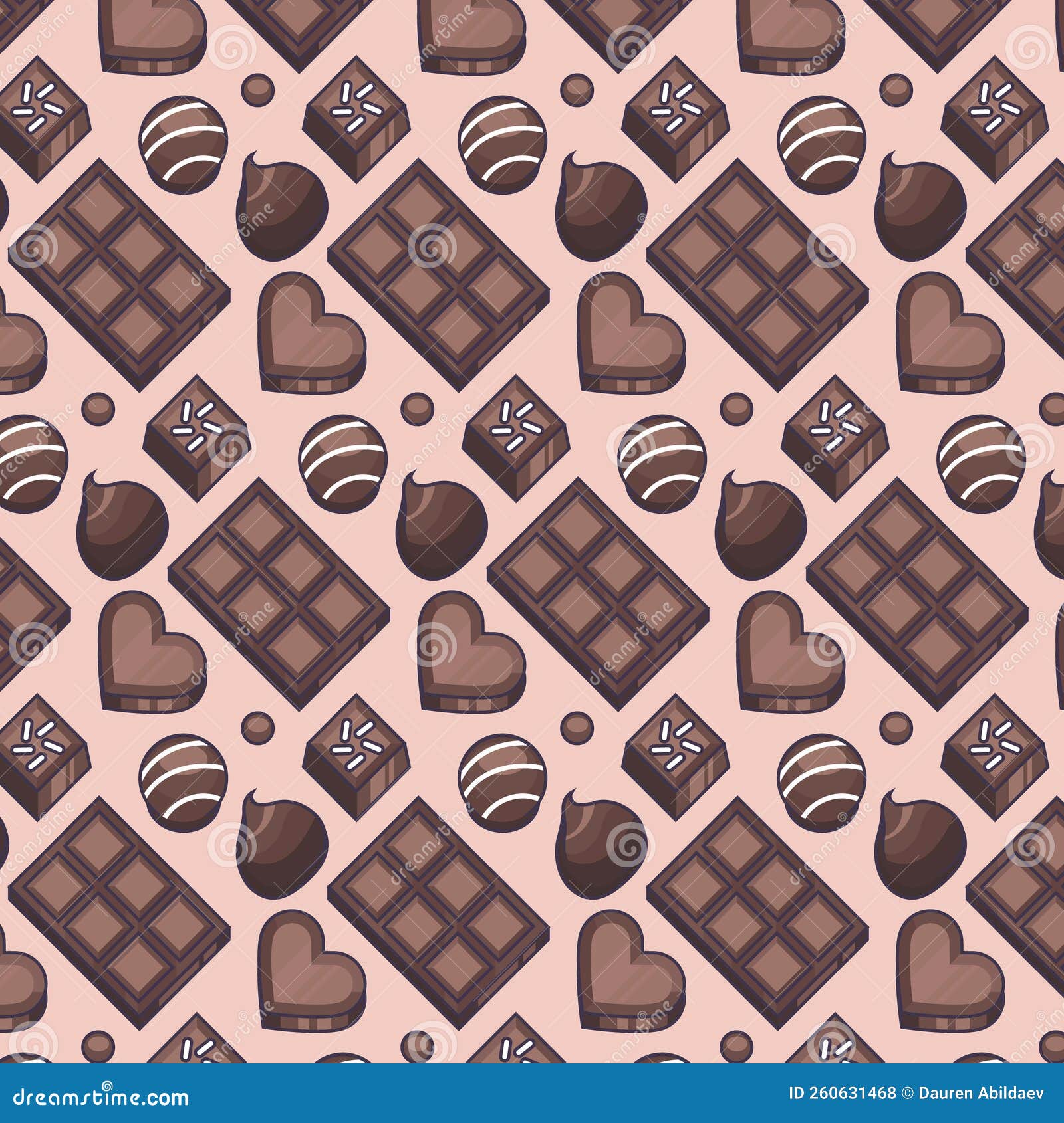 Hand Drawn Chocolate Pattern Design Vector Illustration. Stock Vector ...