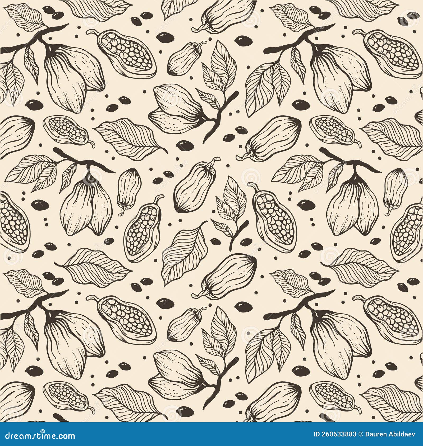 Hand Drawn Chocolate Pattern Design Vector Illustration. Stock Vector ...