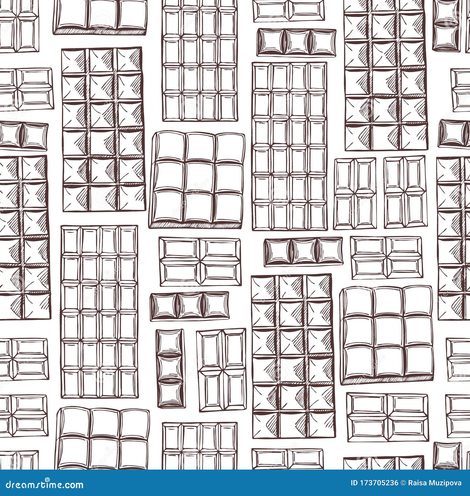 Hand Drawn Chocolate. Vector Seamless Pattern Stock Vector ...