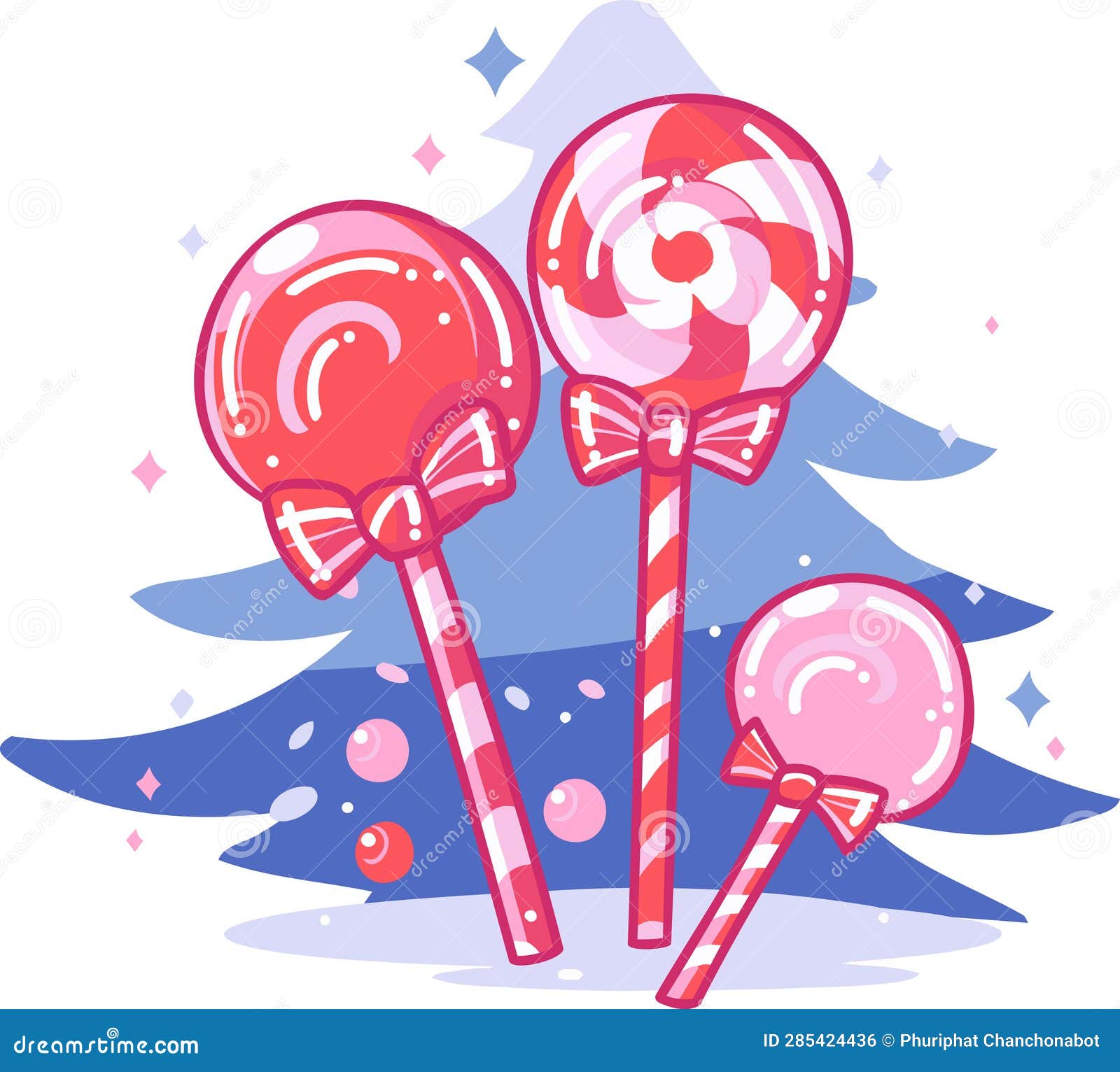 Hand Drawn Christmas Candy in Flat Style Stock Vector - Illustration of ...