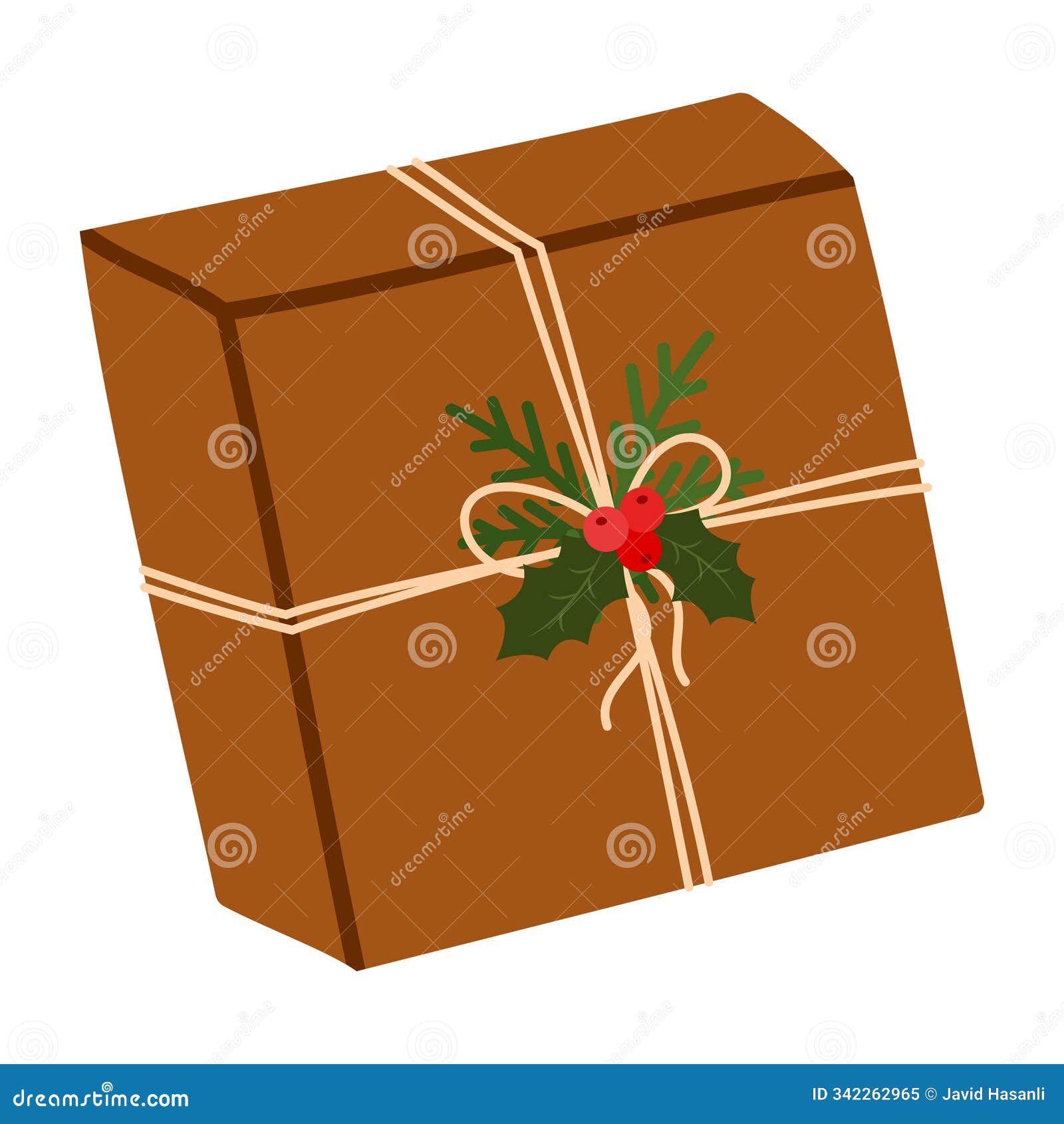Hand-drawn Christmas Gift Boxes with Decorative Holiday Elements. Flat ...