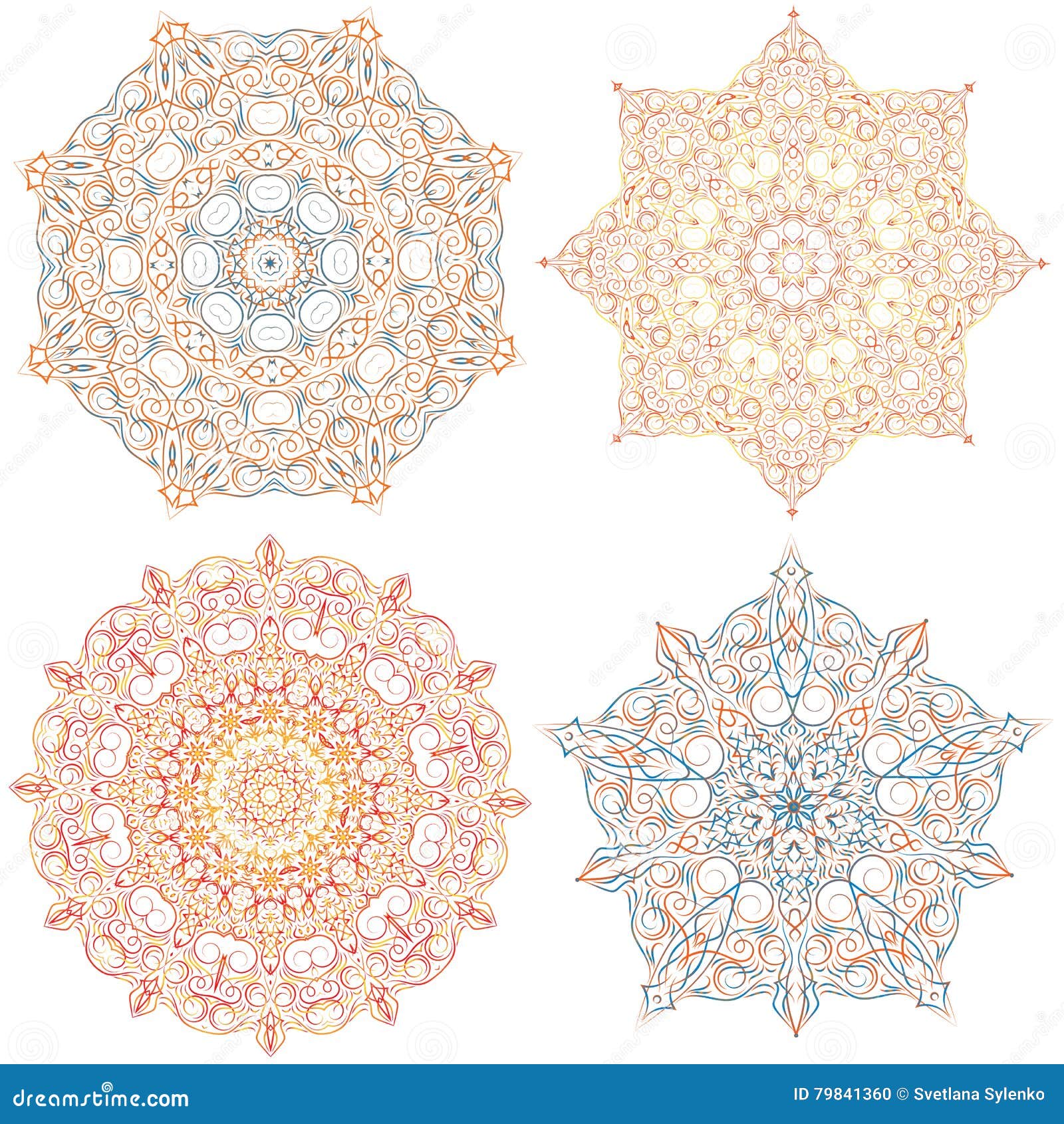 Hand-drawn Christmas Lace Frame, Mandala. Stock Vector - Illustration ...