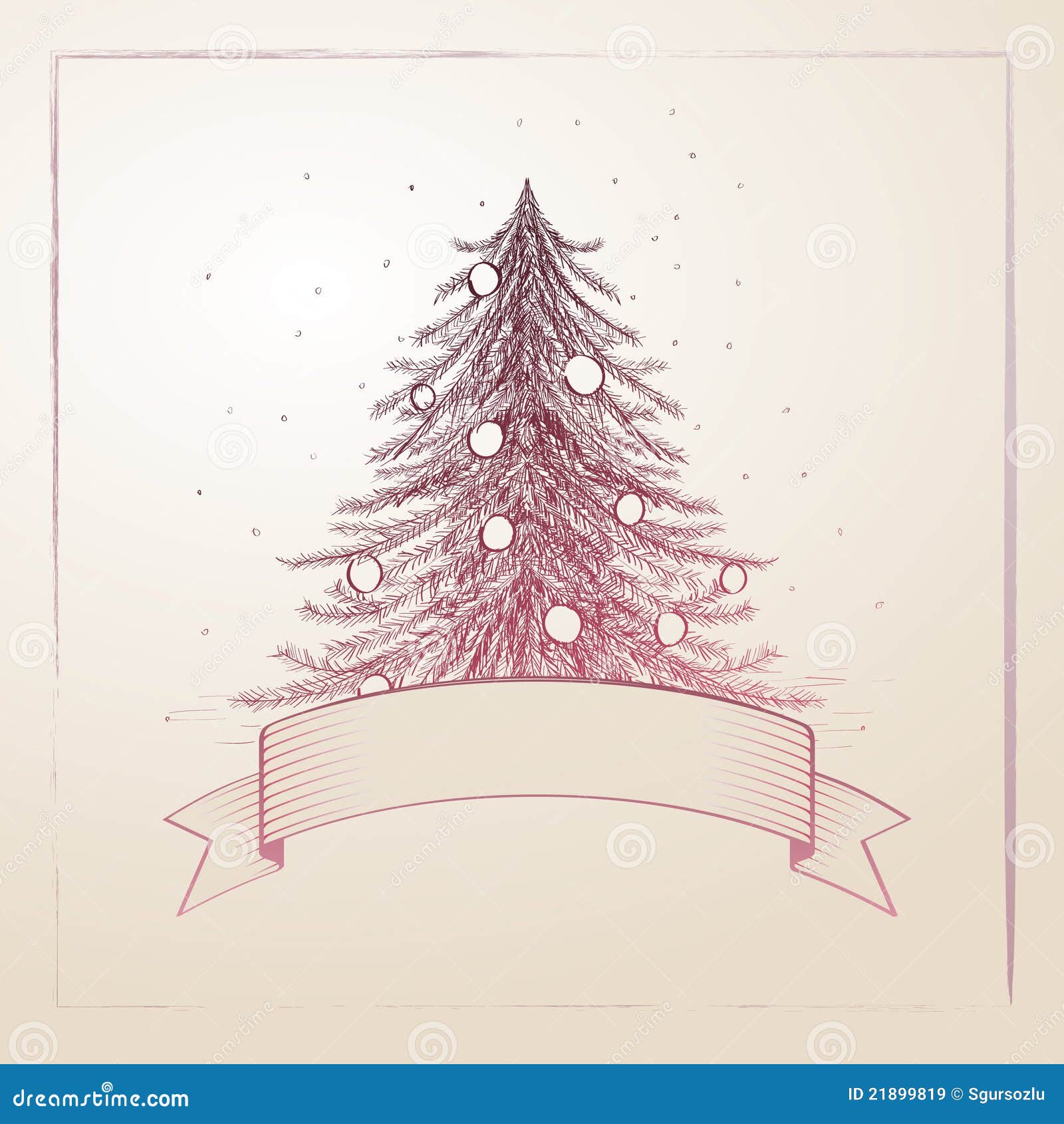 Hand drawn christmas tree stock vector. Illustration of drawn - 21899819