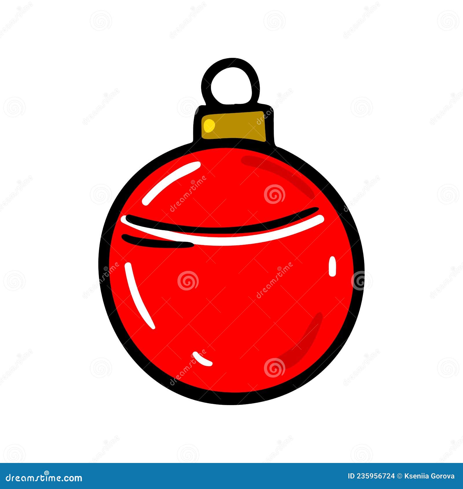 Hand Drawn Christmas Tree Ball. Vector Illustration Stock Vector ...