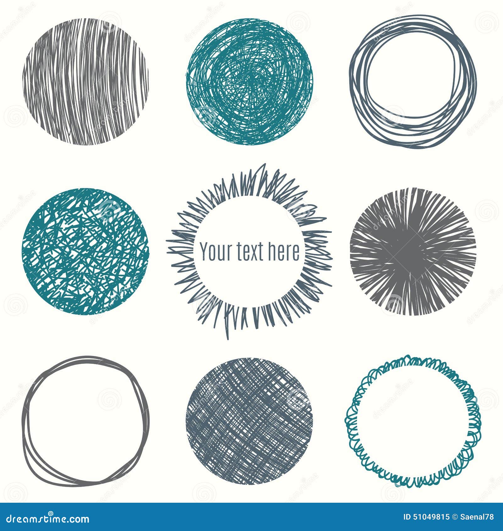 Hand Drawn Circle Banners. Scribble Shapes Stock Vector - Illustration ...