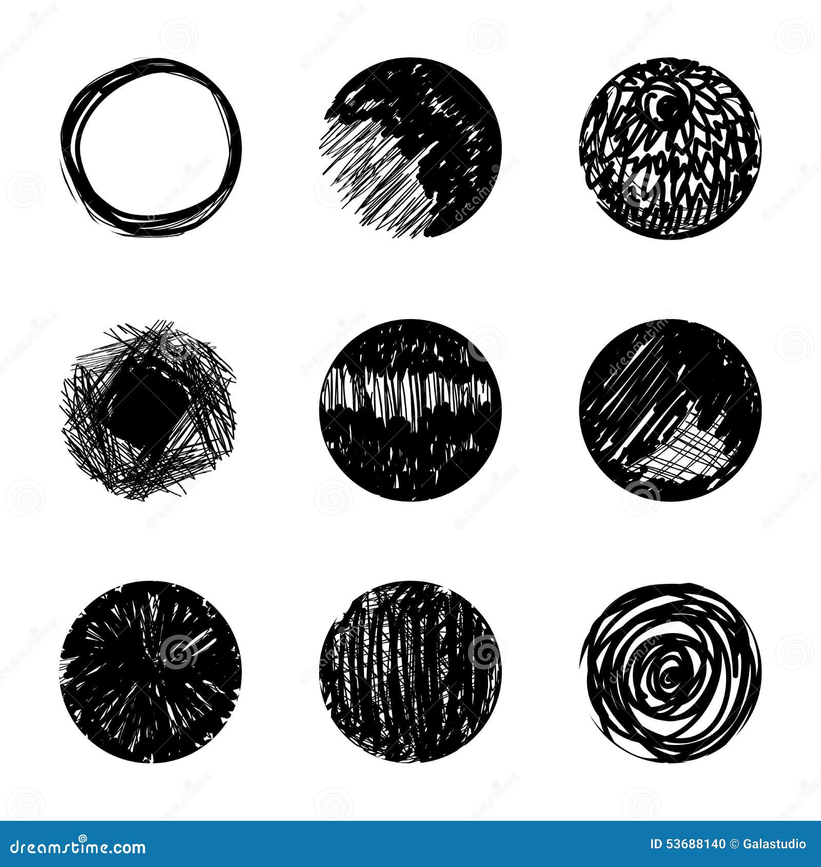 Hand drawn circle banners. stock illustration. Illustration of angles ...