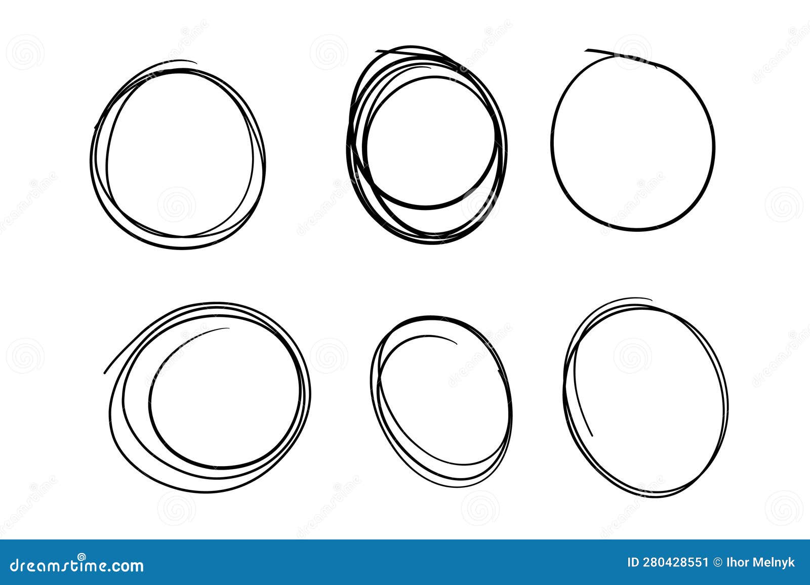 Hand drawn circle stock illustration. Illustration of drawn - 280428551