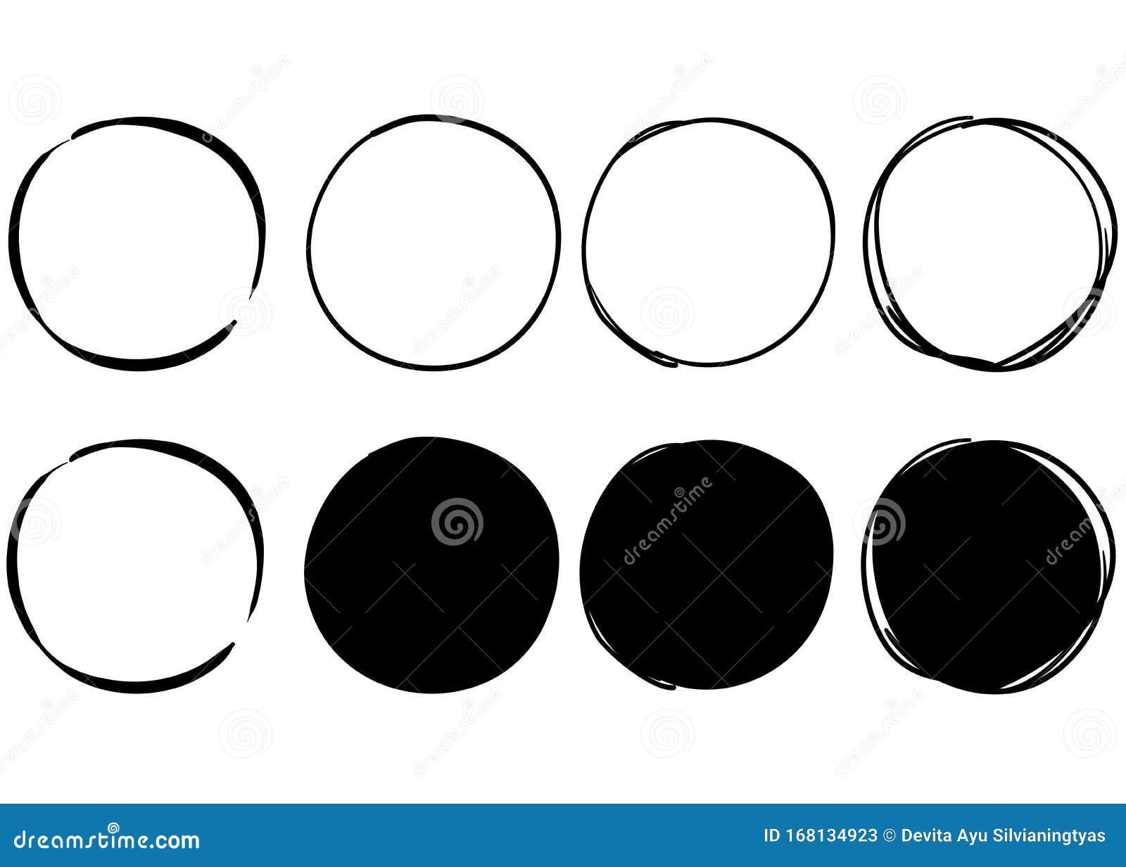 Hand Drawn Circle Frame with Scribble Round Lines Doodle Stock Vector ...