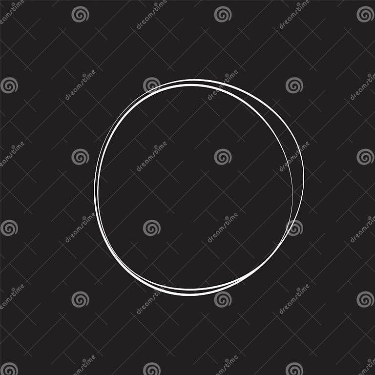 Hand Drawn Circle Frames. Abstract Grunge Doodle Frames Isolated on ...