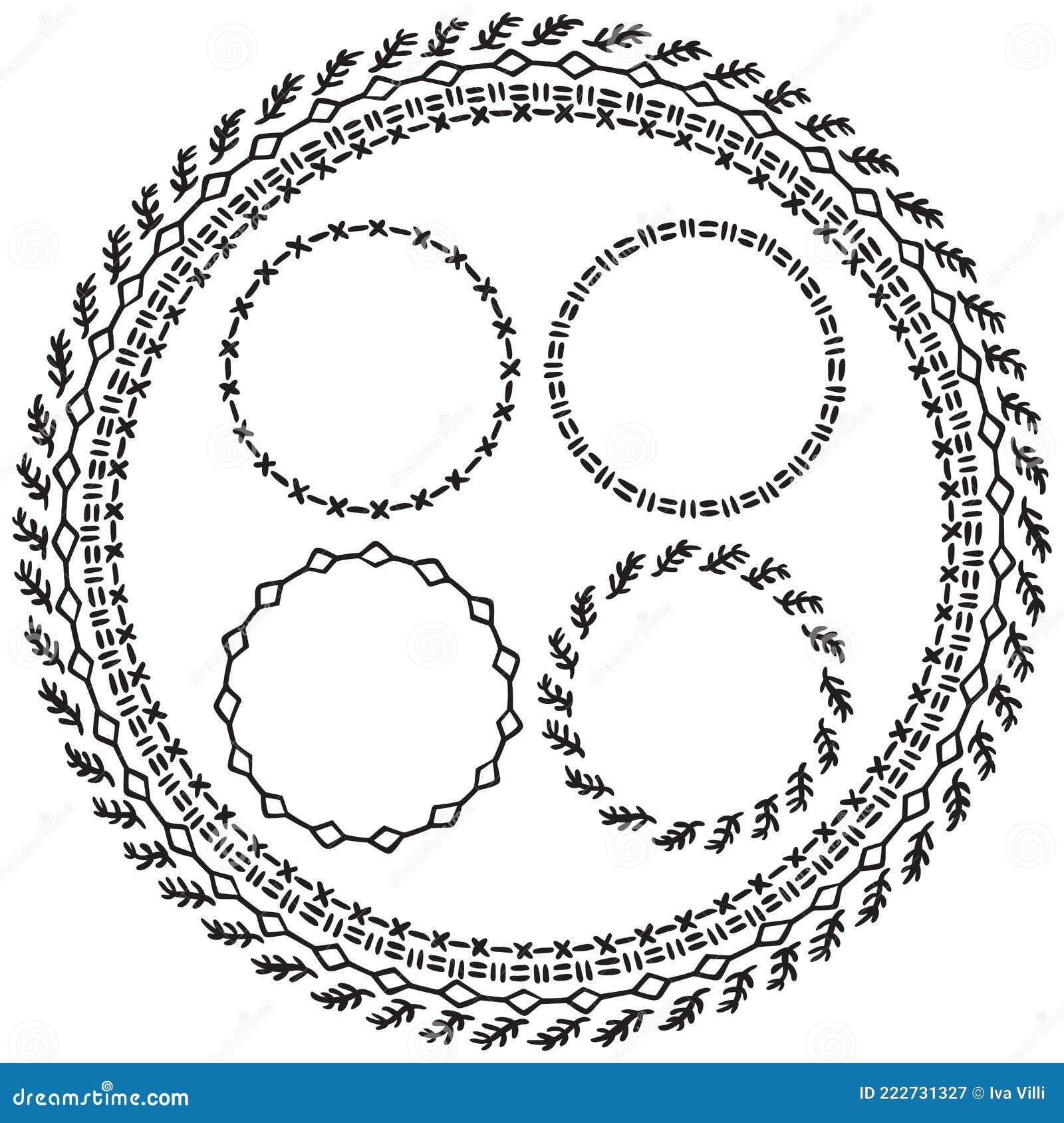 Hand-drawn circle frames stock vector. Illustration of design - 222731327