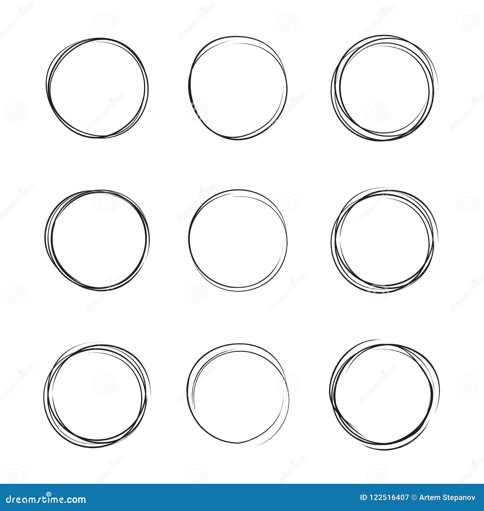 Hand Drawn Circle stock vector. Illustration of drawing - 122516407