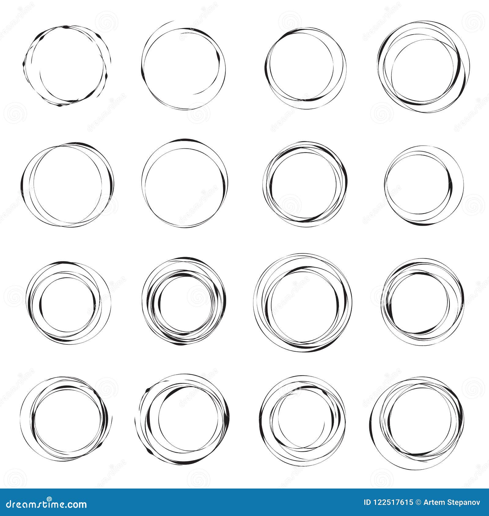 Hand Drawn Circle stock vector. Illustration of collection - 122517615