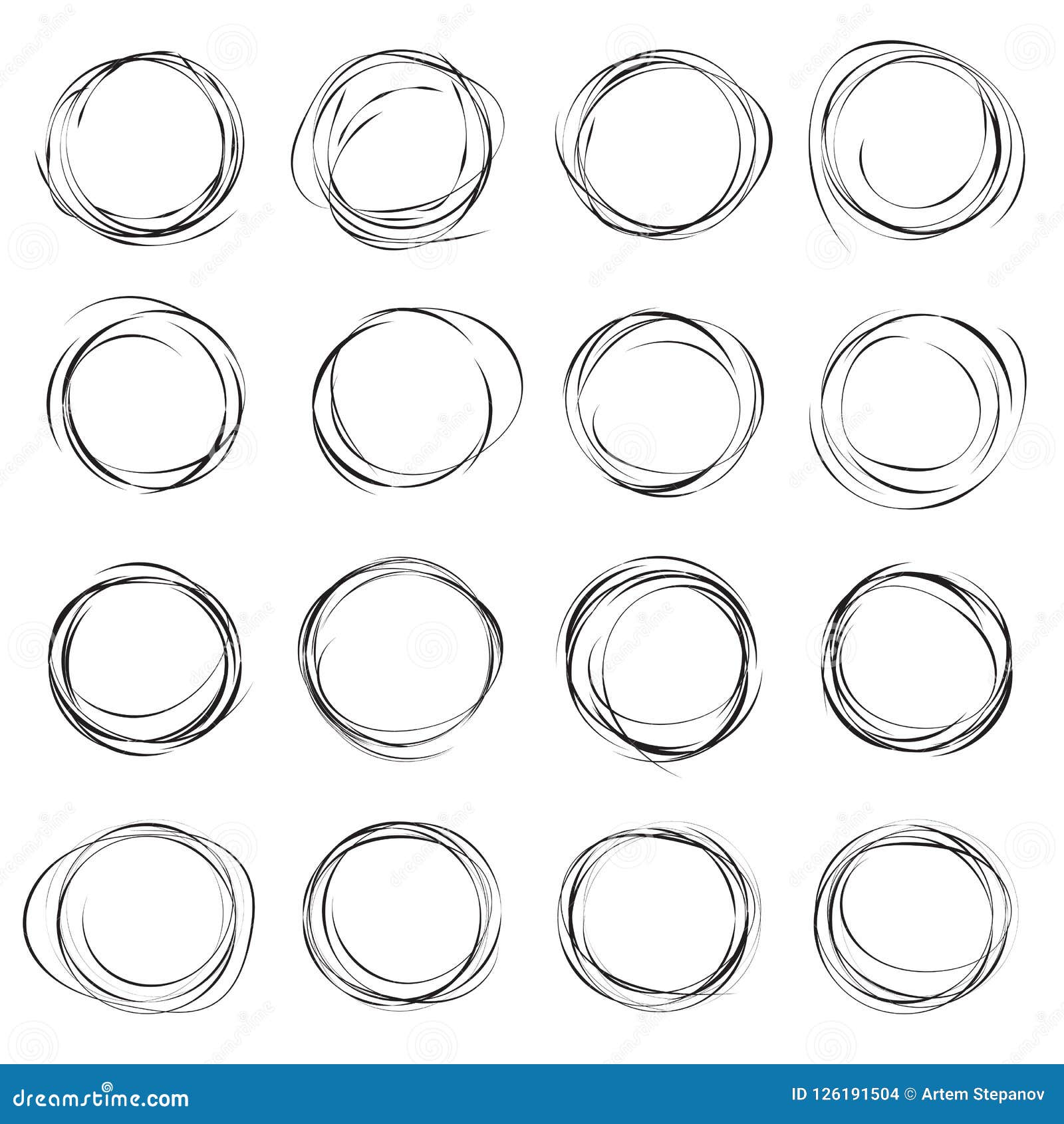 Hand Drawn Circle stock vector. Illustration of highlighted - 126191504