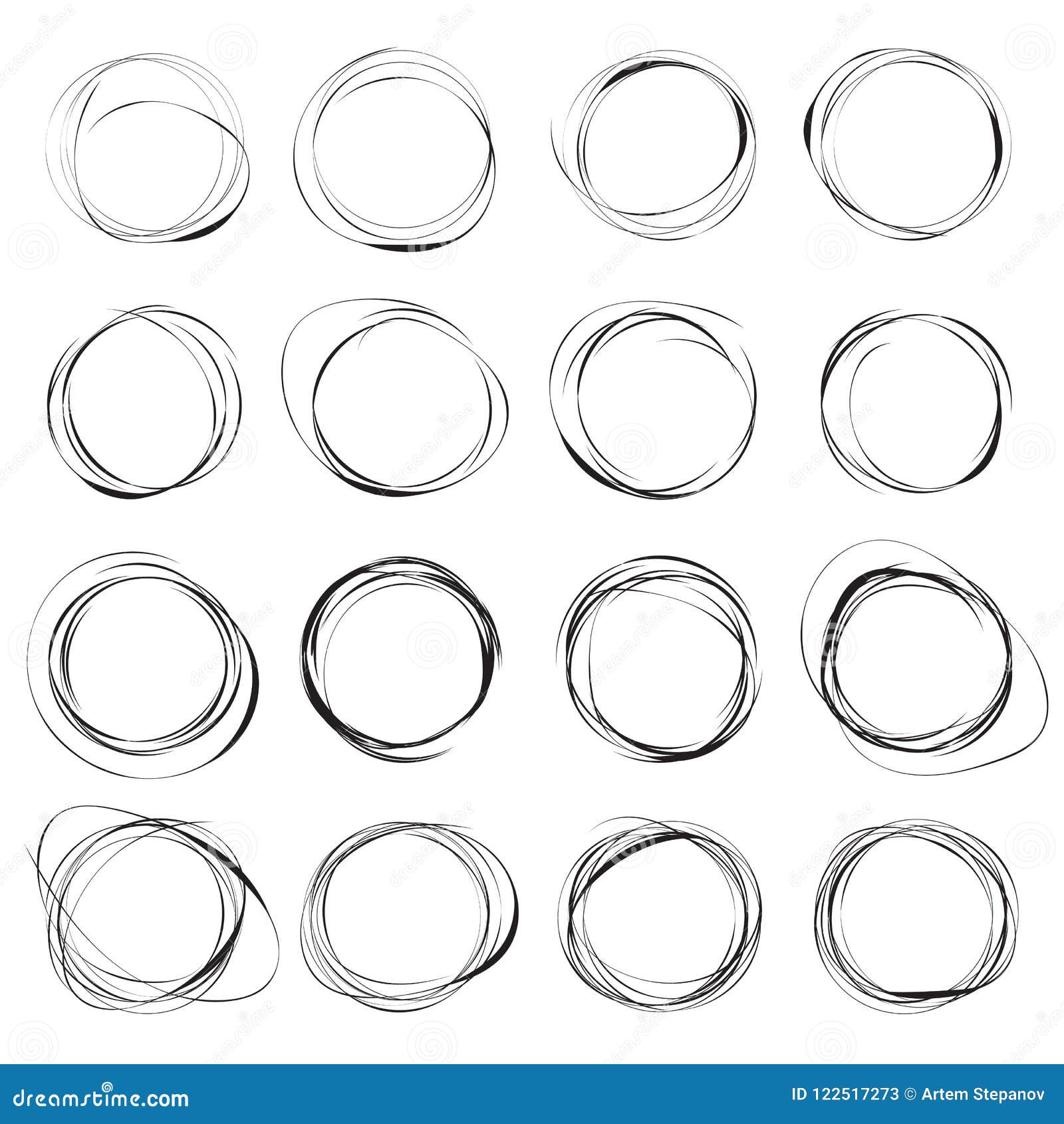 Hand Drawn Circle stock vector. Illustration of pencil - 122517273