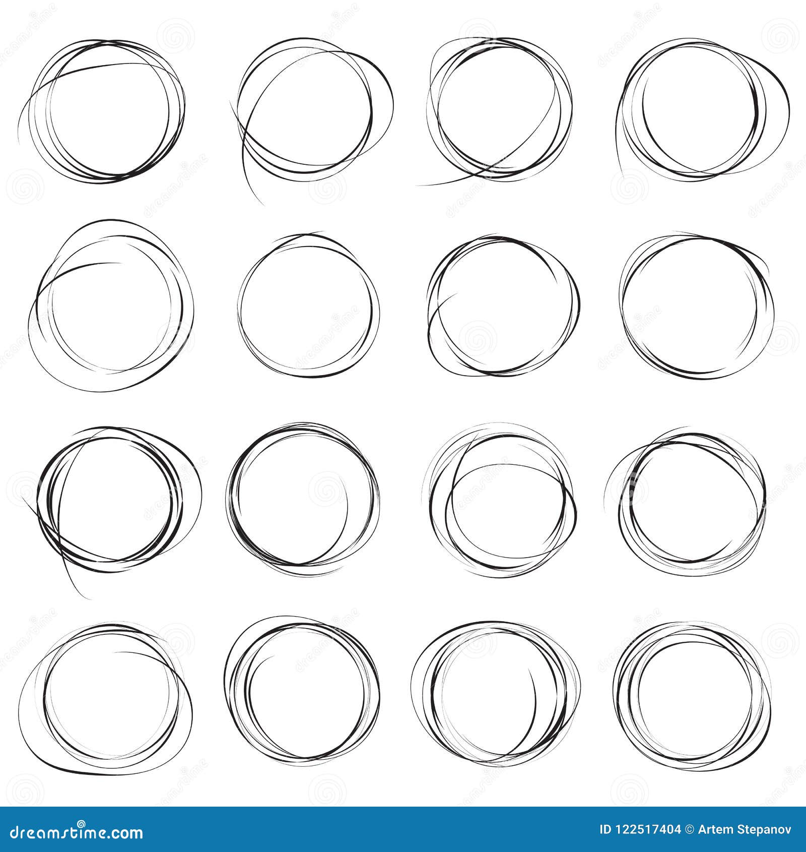 Hand Drawn Circle stock vector. Illustration of ball - 122517404