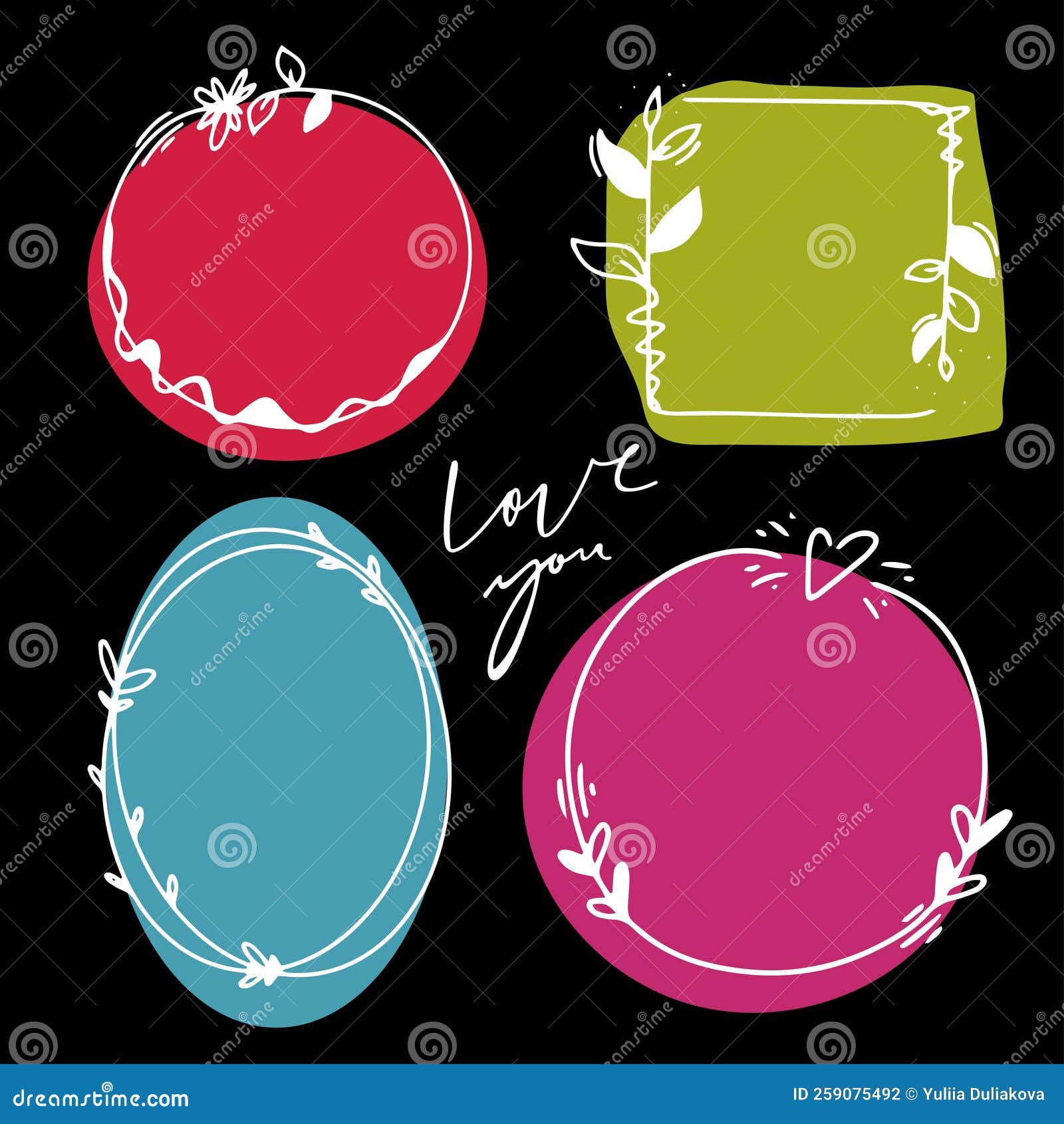 Hand Drawn Circle Line Sketch Set. Frames Vector Circular Scribble ...