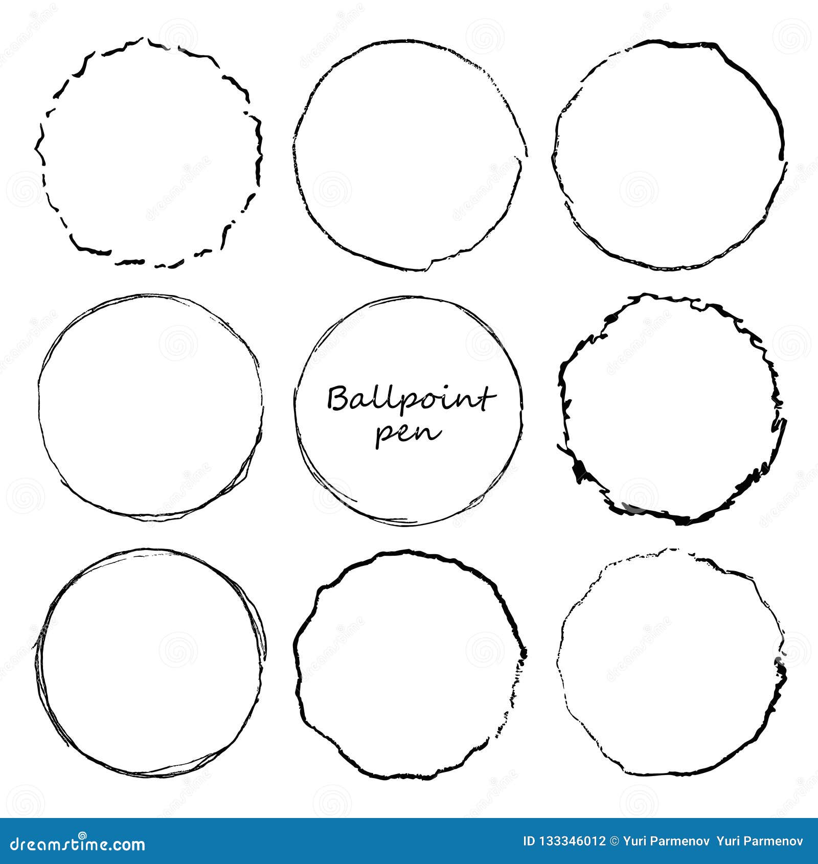 Hand Drawn Circle Line Sketch Set. Vector Circular Scribble Doodle ...