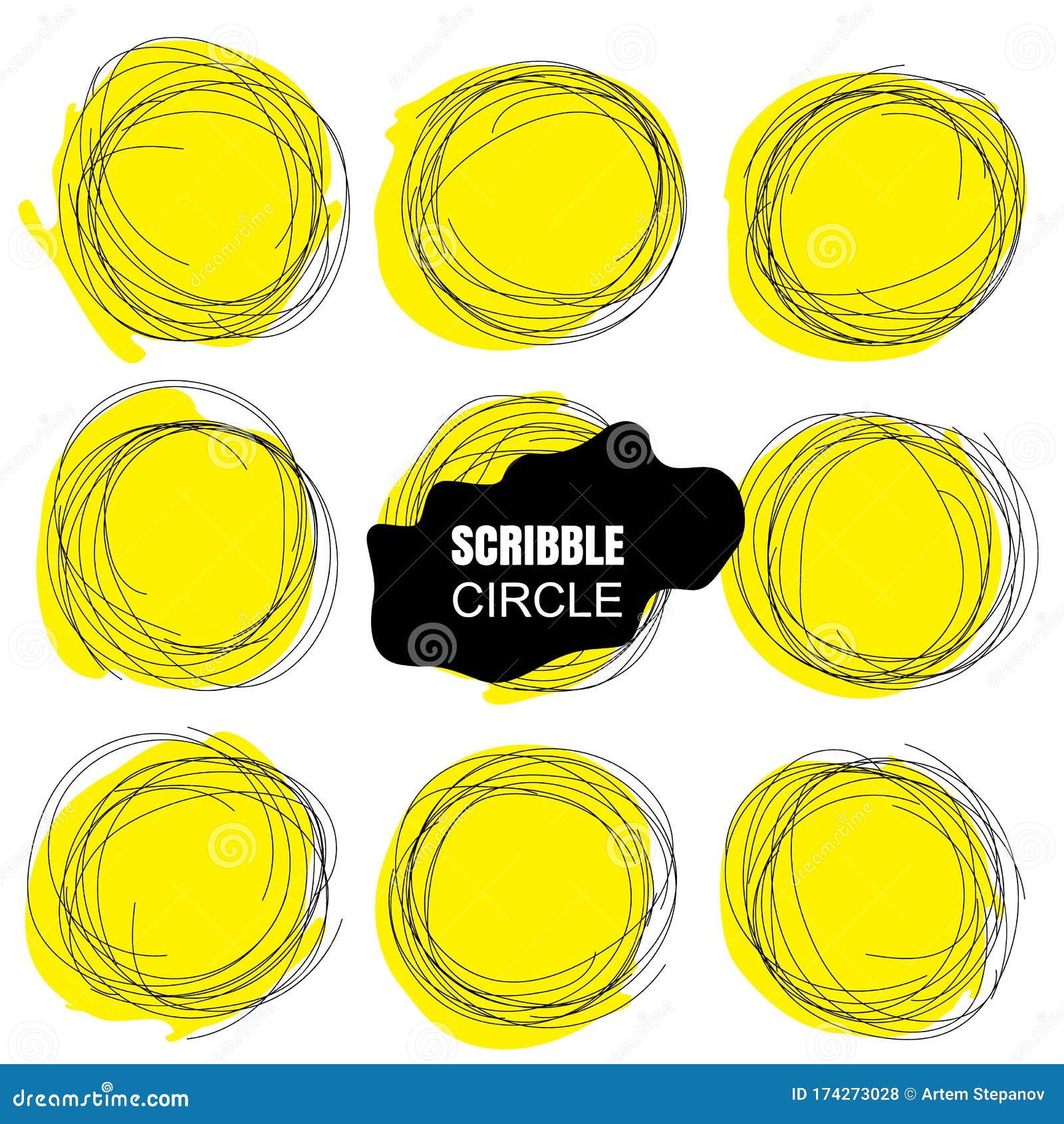 Hand Drawn Circle or Scribble Circles Collection Stock Vector ...