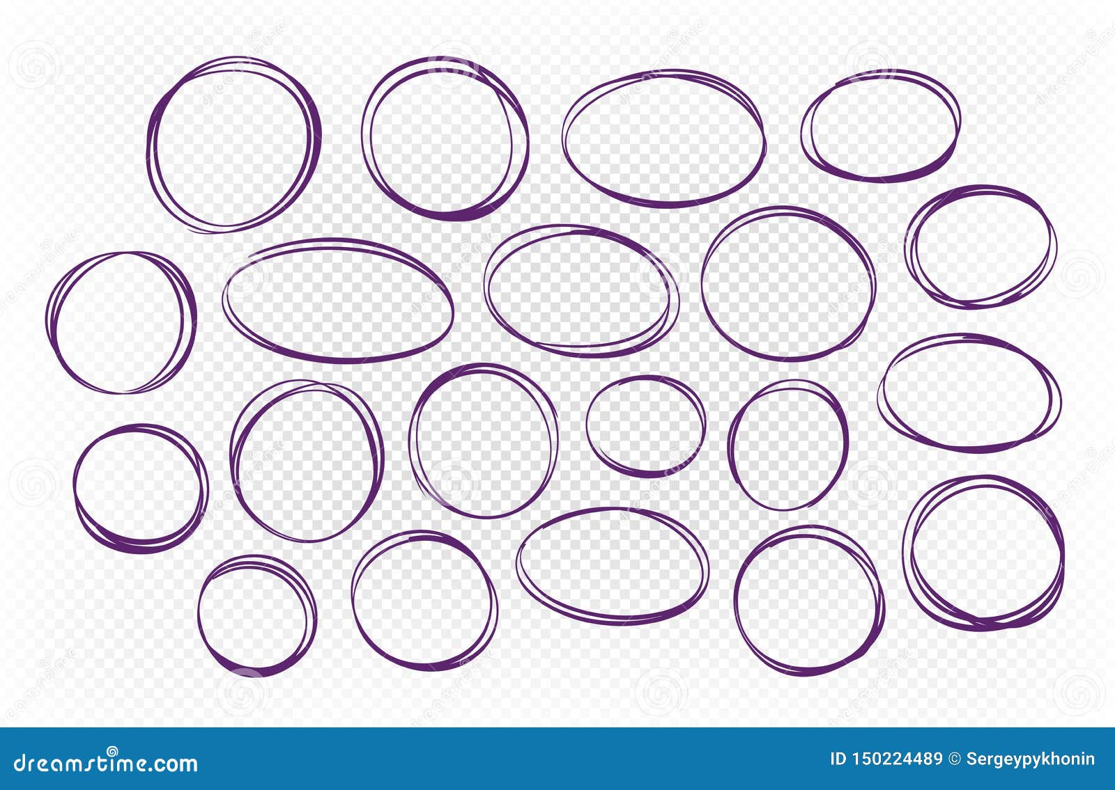 Hand Drawn Circle, Set of Elements. Sketch Vector Illustration Stock ... Hand Drawn Circle, Set of Elements. Sketch Vector Illustration Stock ...