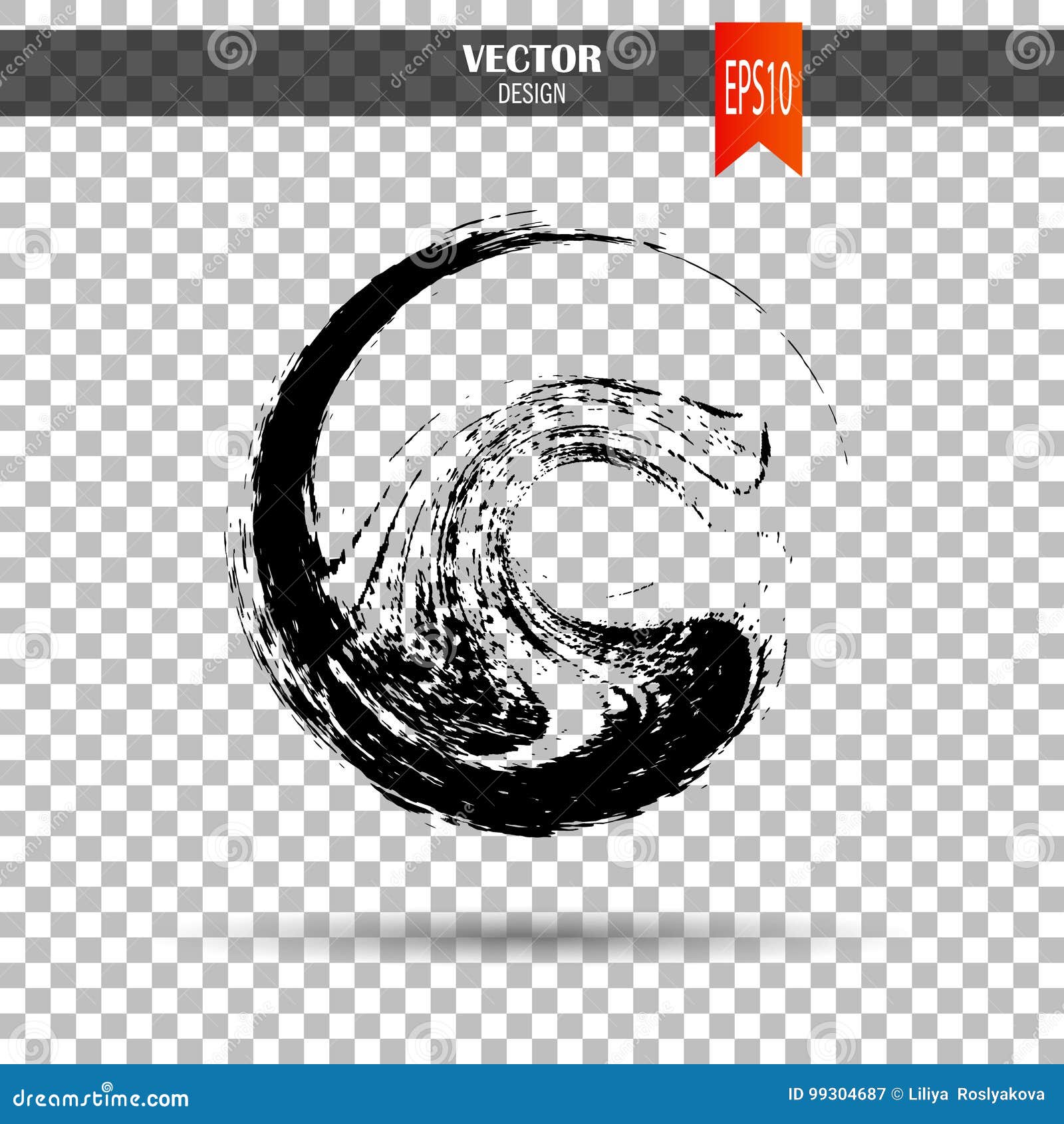 Hand Drawn Circle Shape. Label, Logo Design Element. Brush Abstract ...