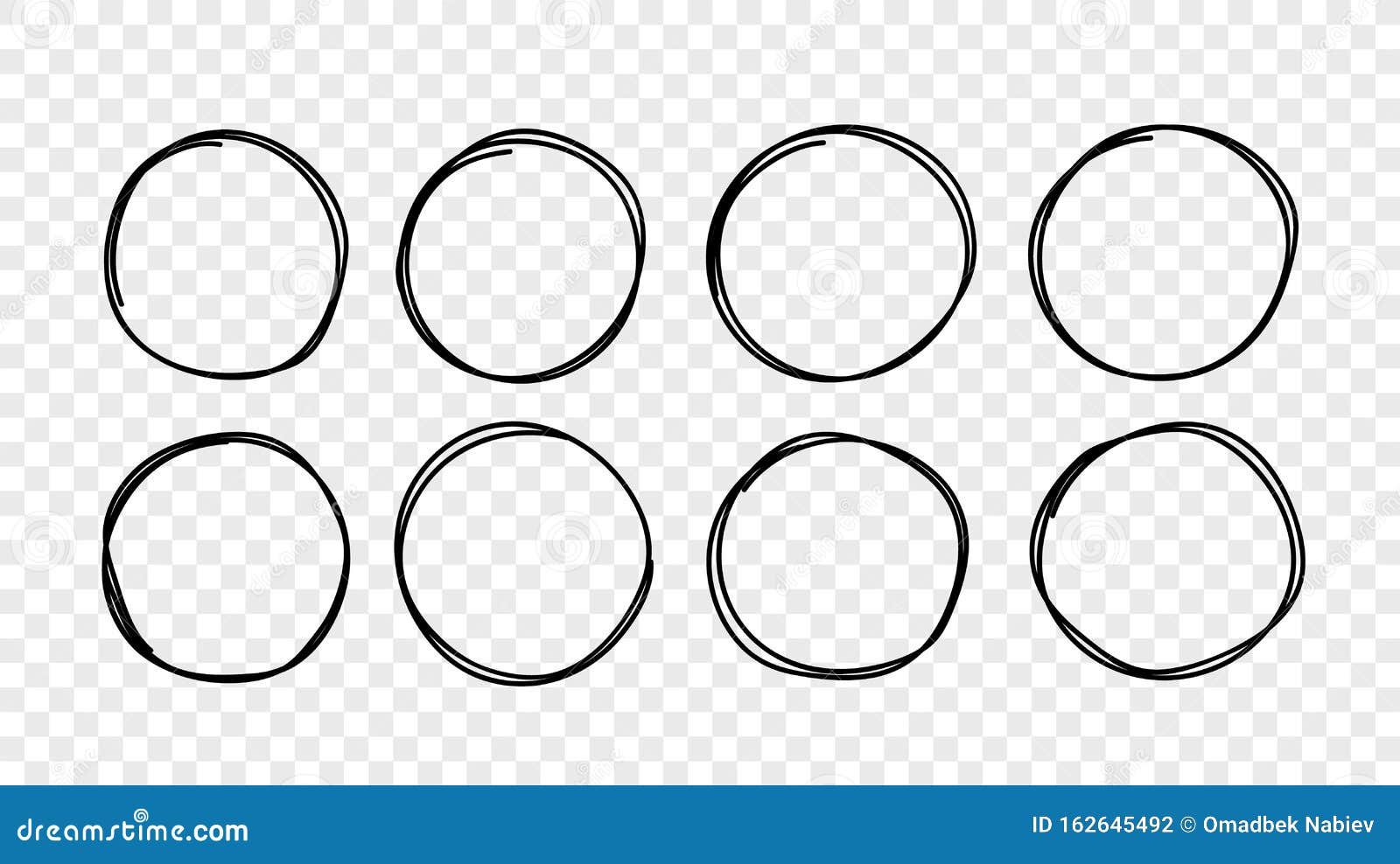 Hand Drawn Circle Sketch Frame Set Stock Vector - Illustration of ...