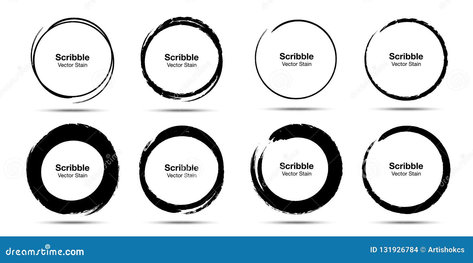 Hand Drawn Circle Sketch Set. Grunge Doodle Scribble Round Circles for ...