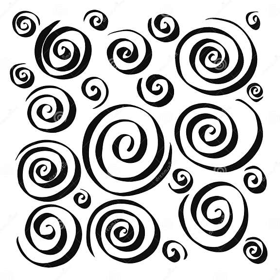 Hand Drawn Circle Swirl Vector Stock Vector - Illustration of elements ...