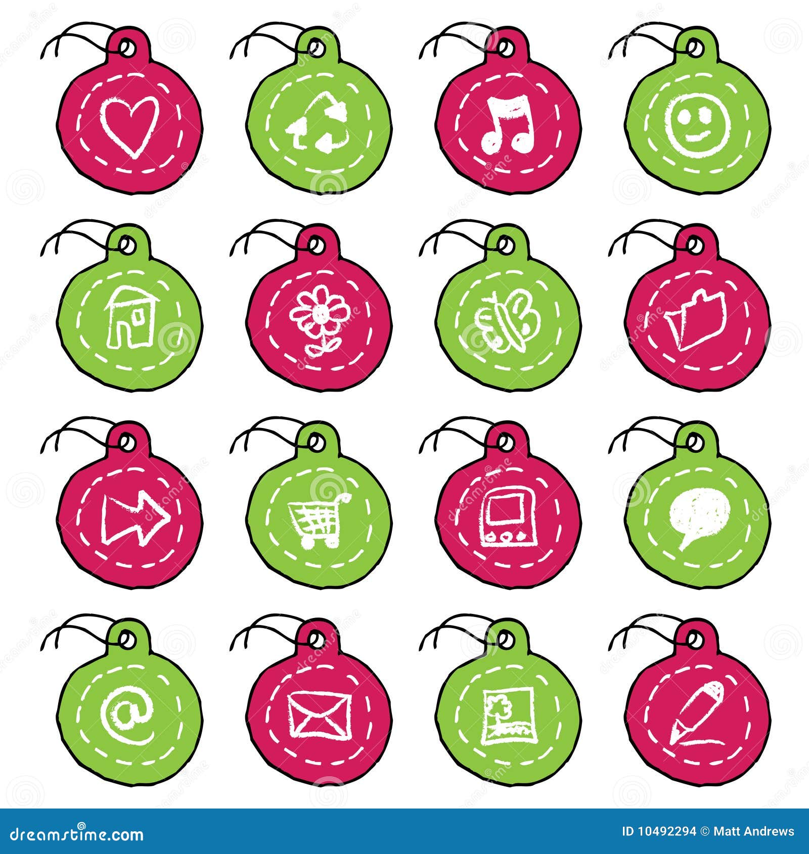 Hand Drawn Circle Tag Icons, Set 1 Stock Vector - Illustration of hand ...