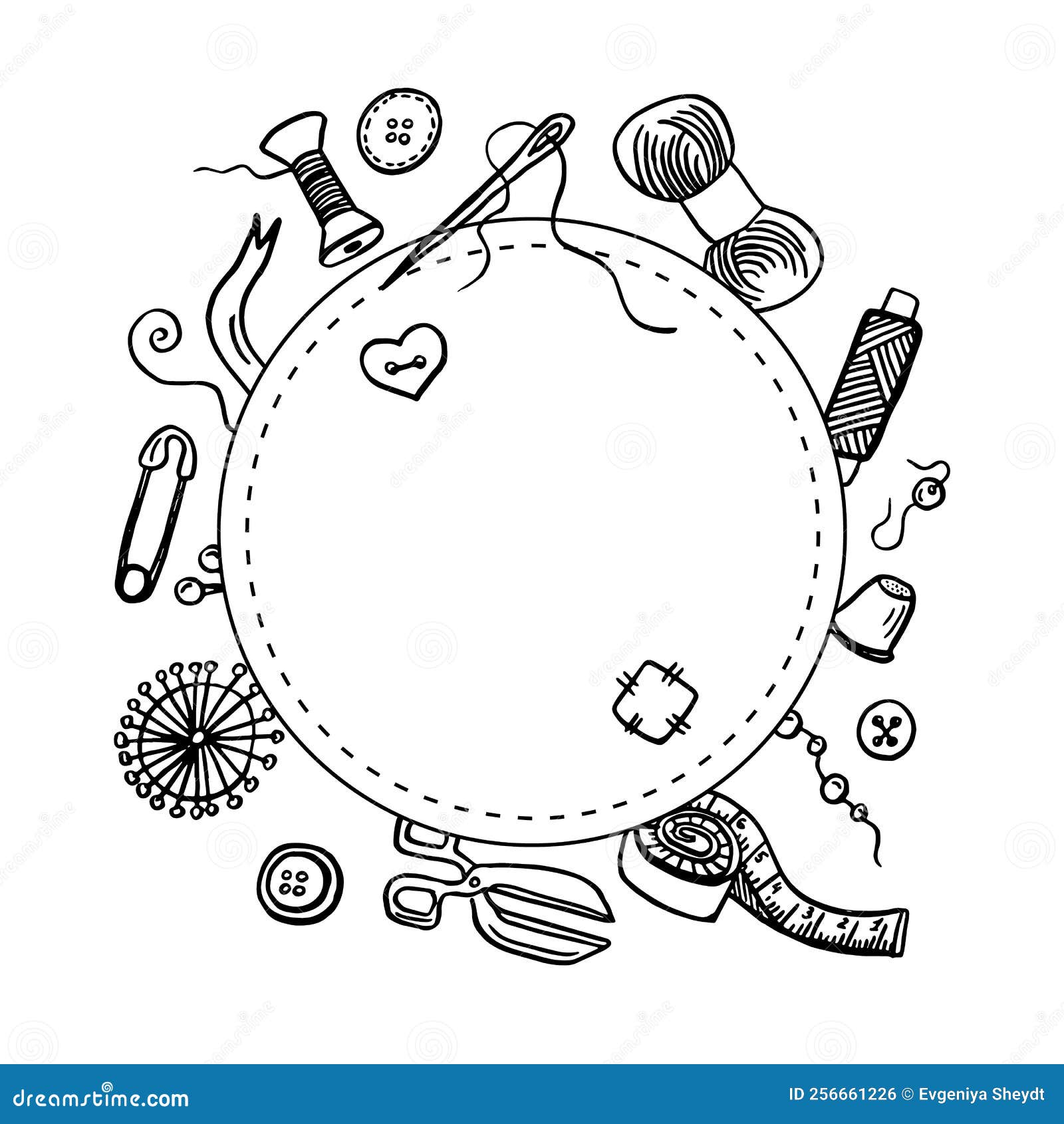 Hand Drawn Circle Template Sewing and Knitting Tools and Accessories ...