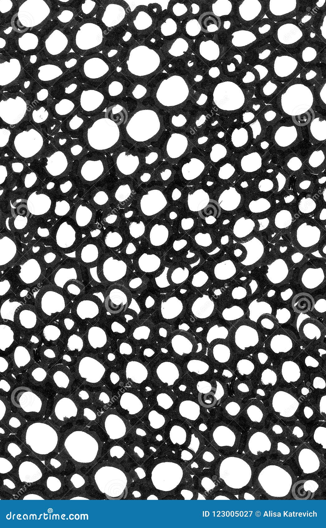 Hand Drawn Circle Texture Pattern. Stylish Monochrome Doodles. Modern ...