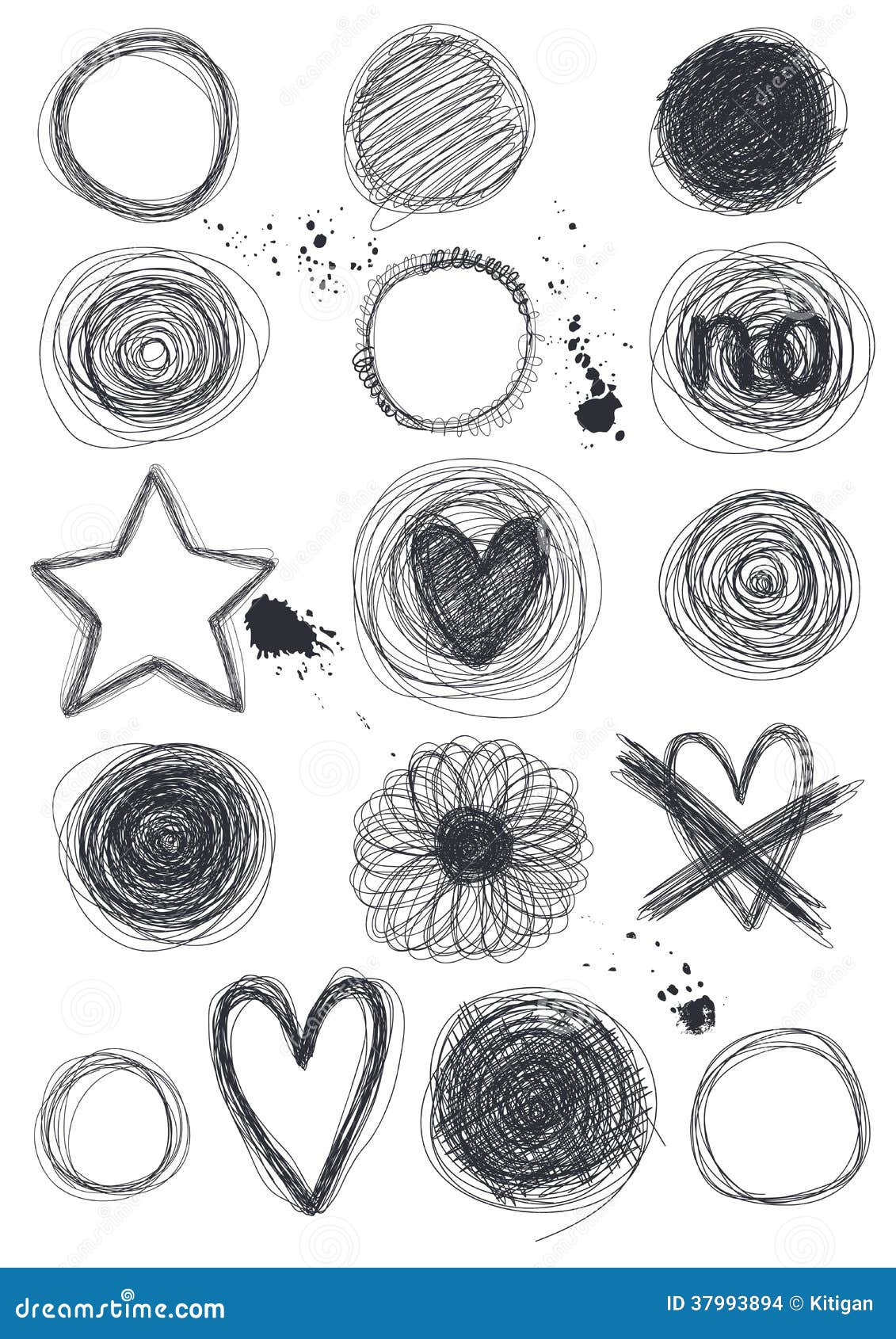 Hand-Drawn Circles stock vector. Illustration of mark - 37993894