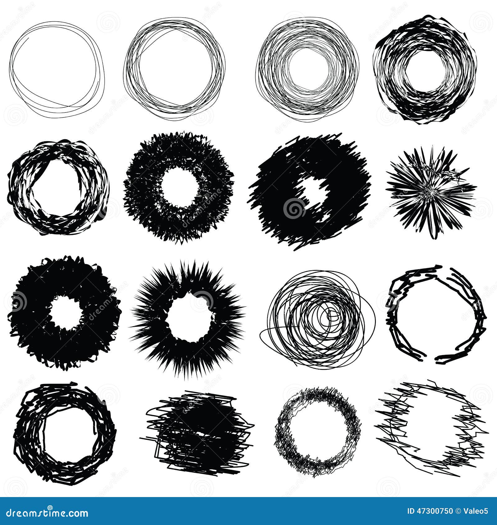 Hand drawn circles stock vector. Illustration of circle - 47300750