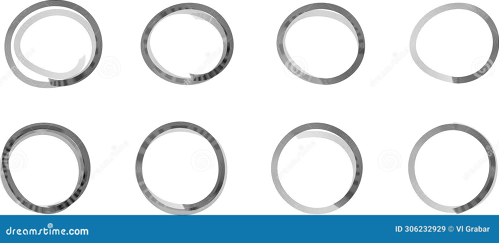 Hand Drawn Circles Line Sketch. Vector Doodle Round Circles. Stock ...