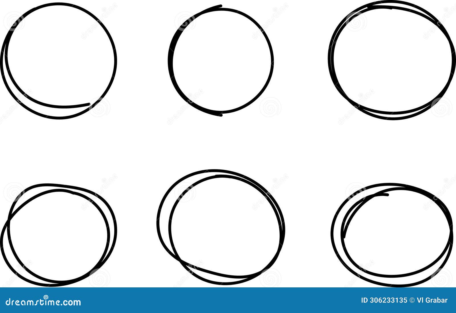Hand Drawn Circles Line Sketch. Vector Doodle Round Circles. Stock ...