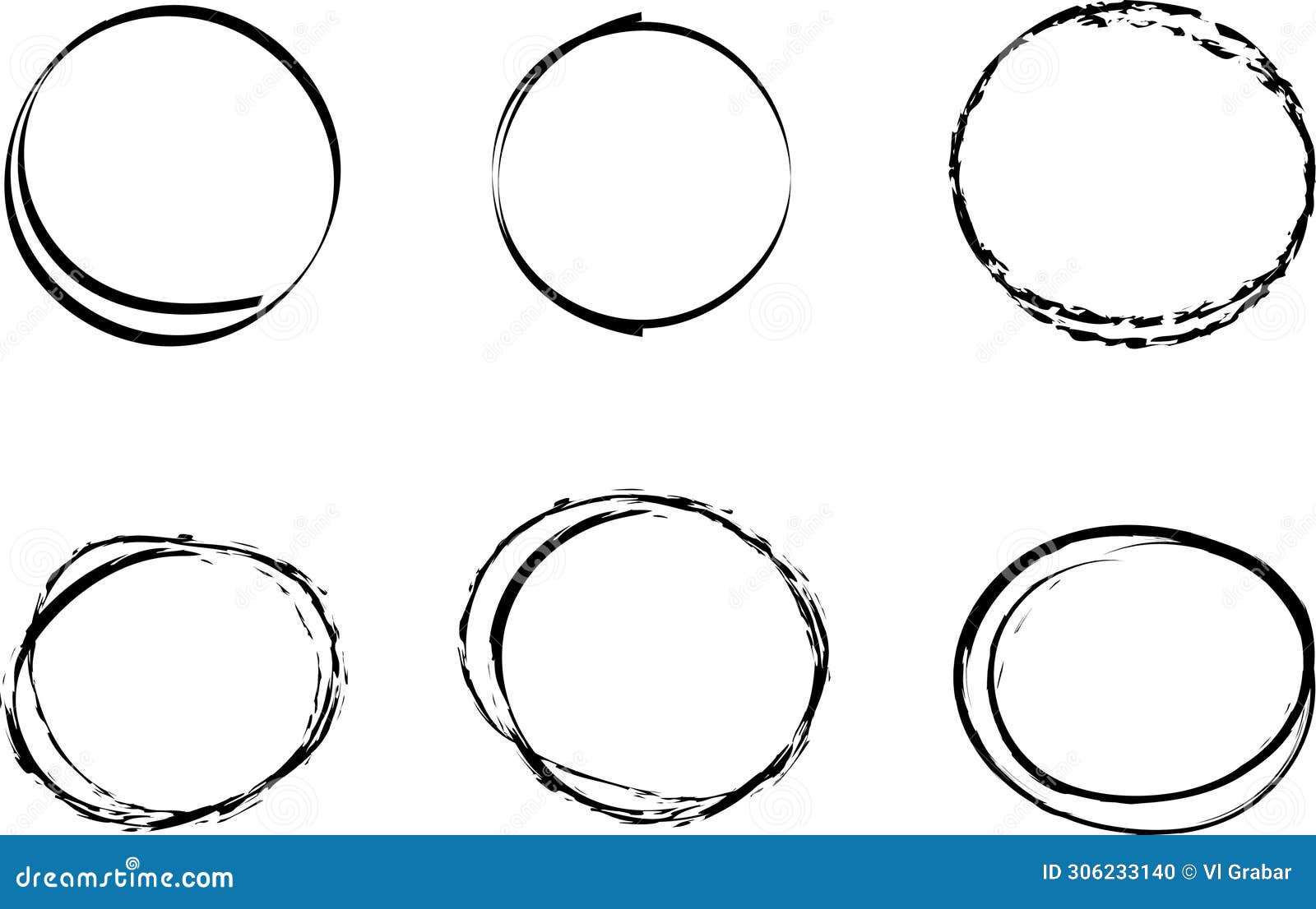 Hand Drawn Circles Line Sketch. Vector Doodle Round Circles. Stock ...