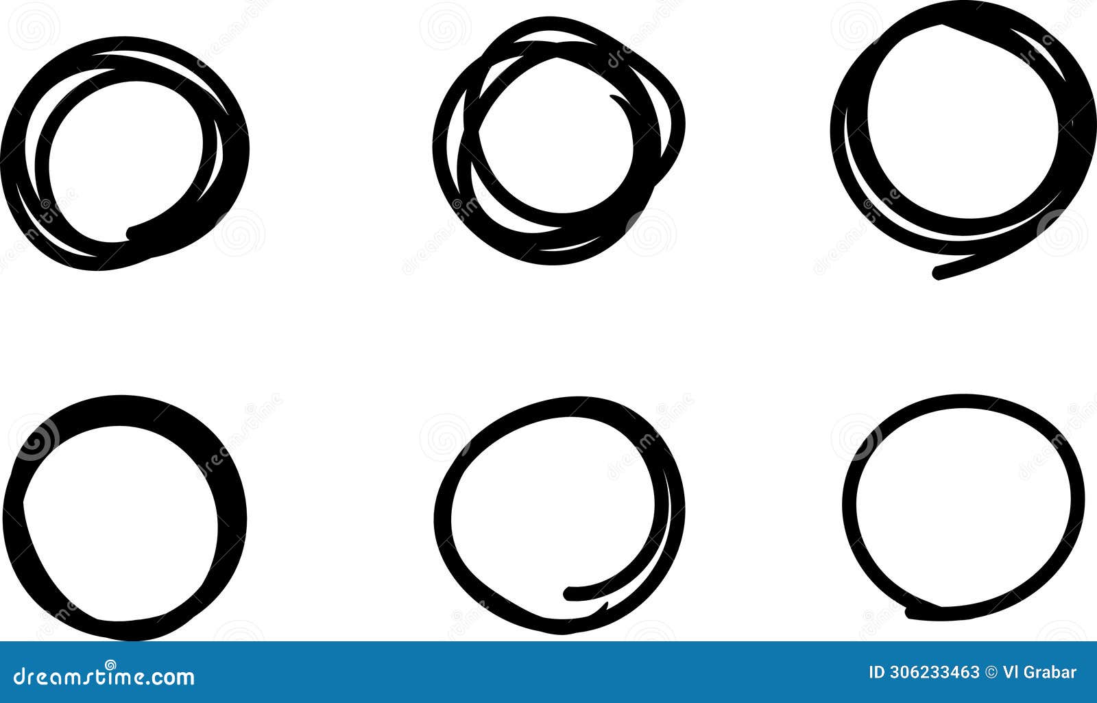Hand Drawn Circles Line Sketch. Vector Doodle Round Circles. Stock ...