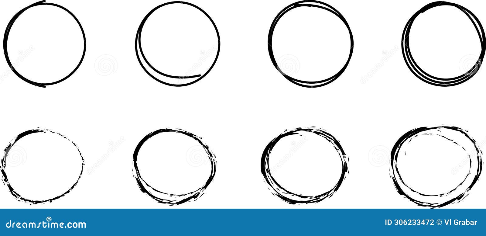 Hand Drawn Circles Line Sketch. Vector Doodle Round Circles. Stock ...