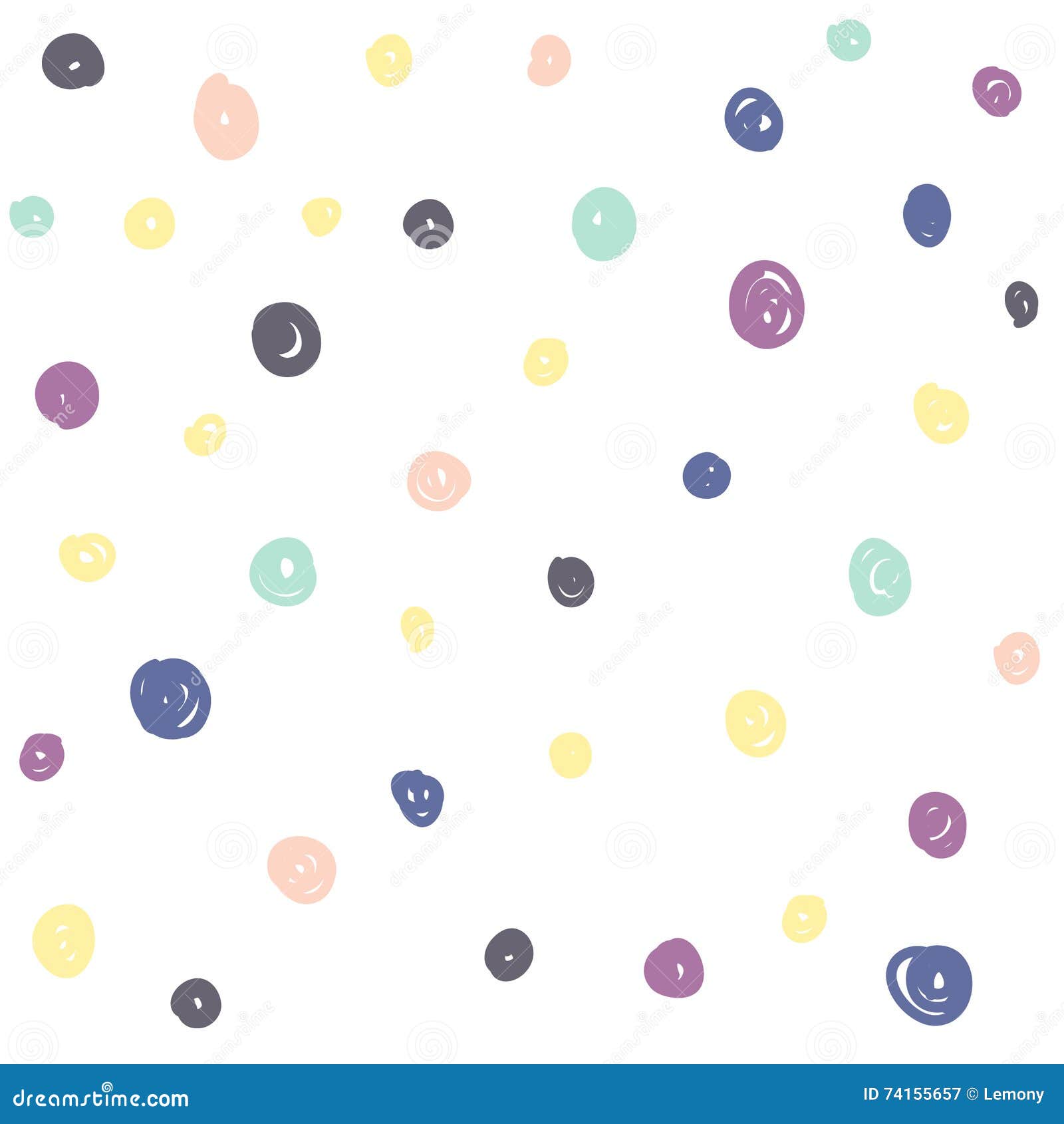 Hand Drawn Circles Seamless Pattern Stock Vector - Illustration of ...