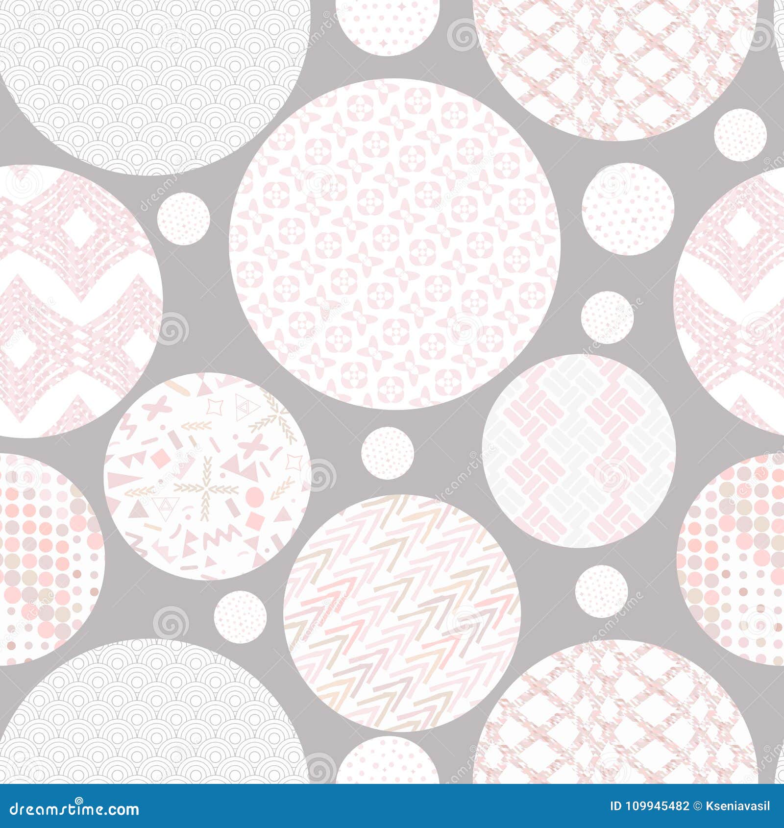 Hand Drawn Circles Seamless Patterns Stock Vector - Illustration of ...